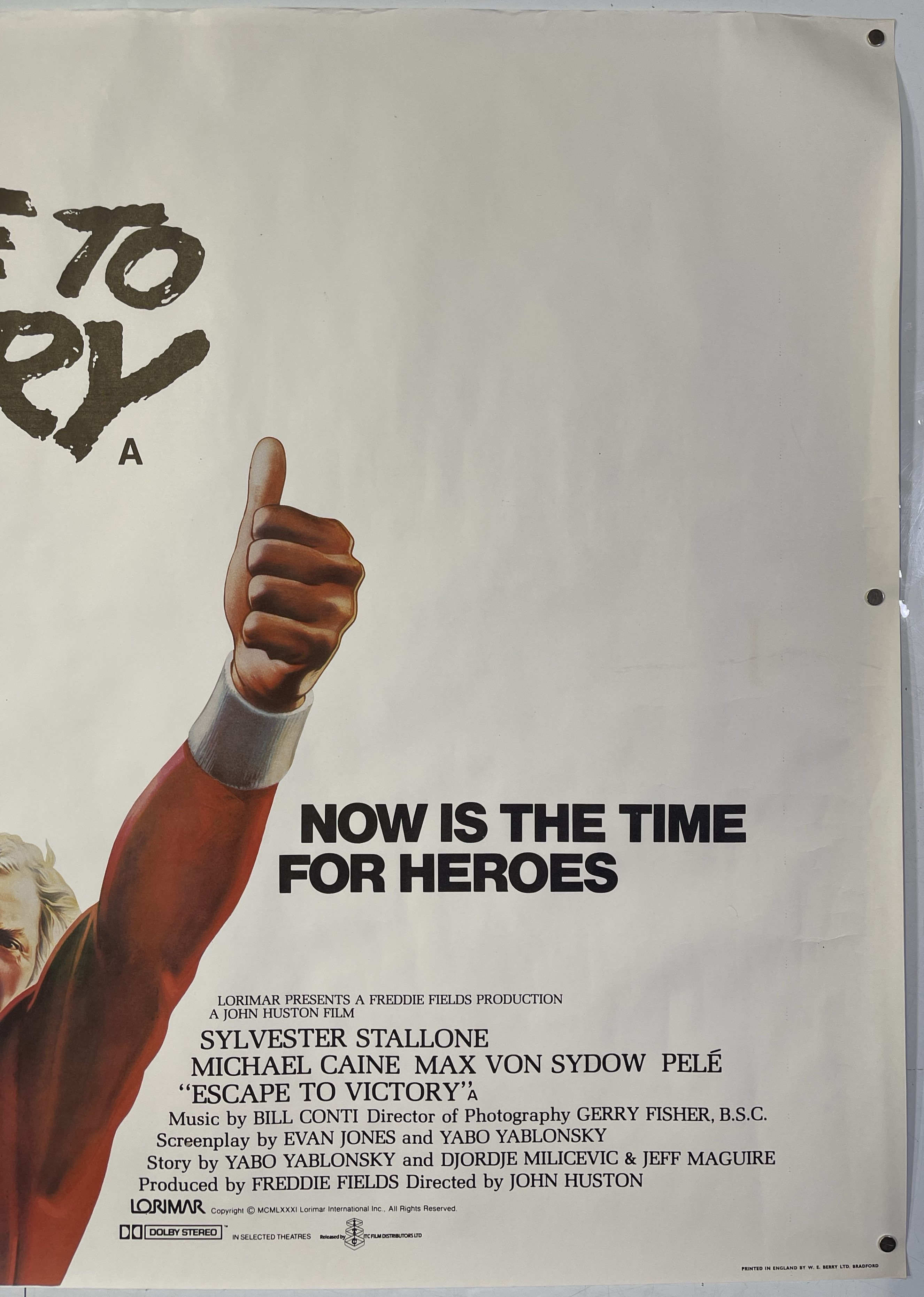 Lot 195 - ESCAPE TO VICTORY (1981)- ORIGINAL UK QUAD