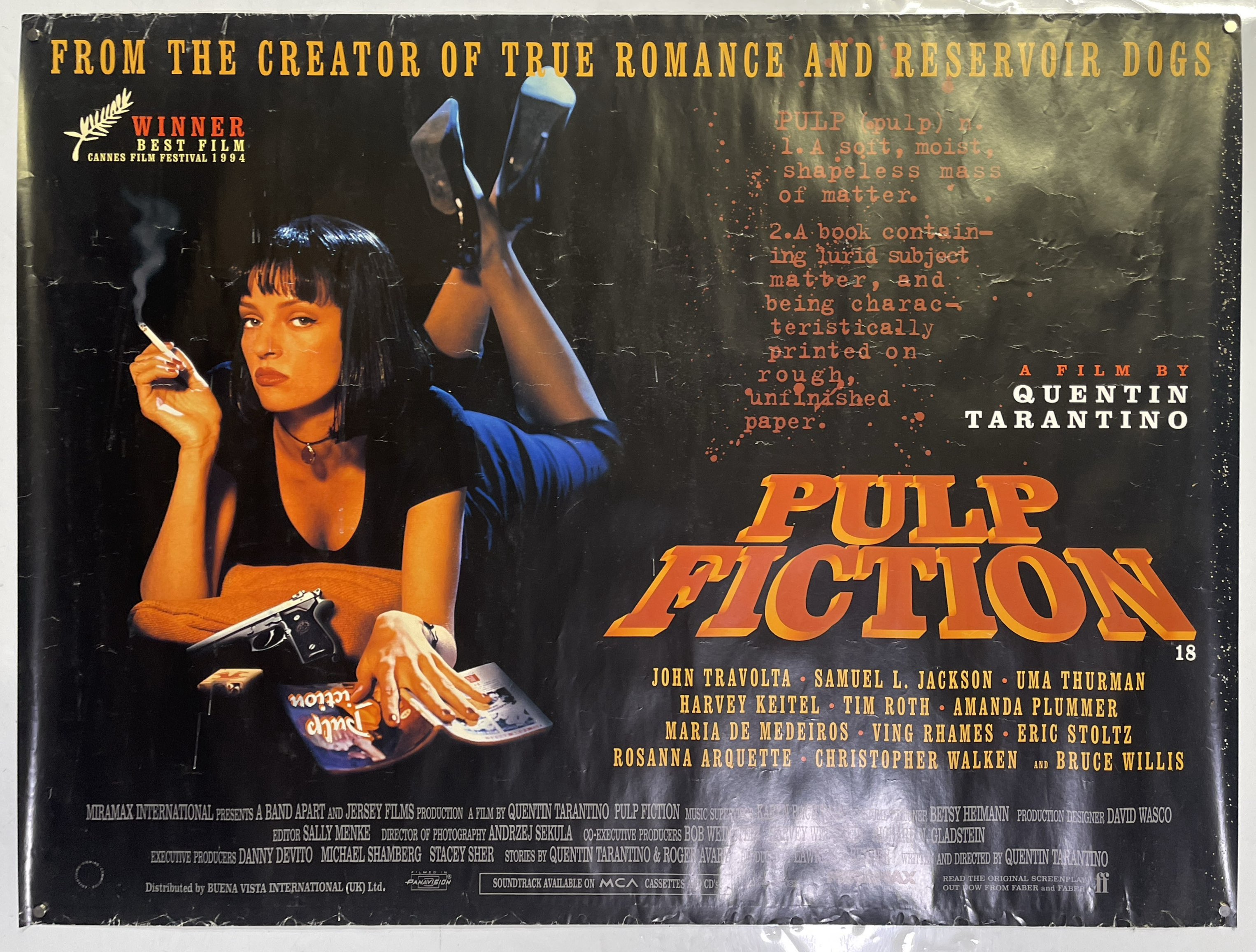 Lot 204 - PULP FICTION QUAD POSTER.