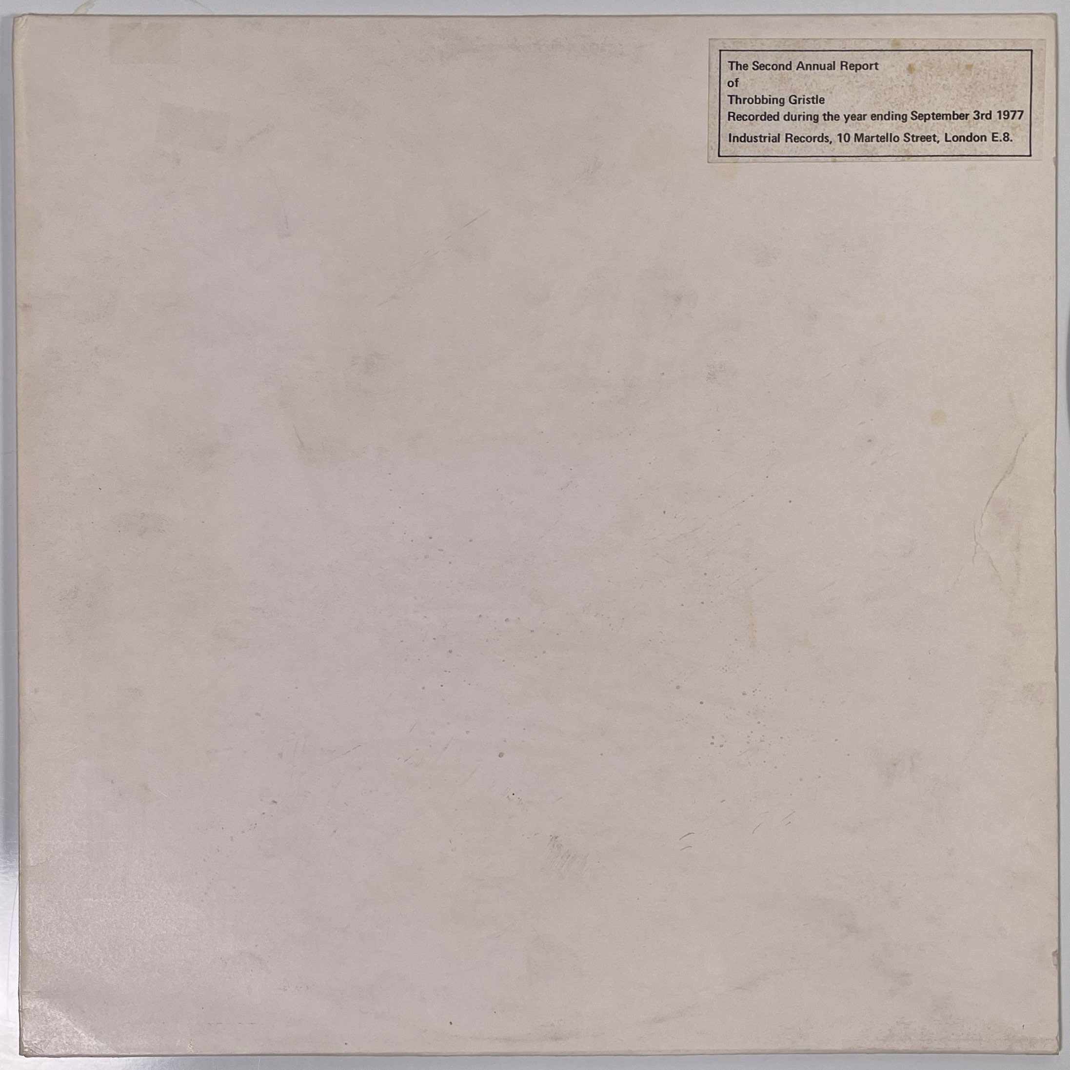 Lot 168 - THROBBING GRISTLE - SECOND ANNUAL REPORT LP