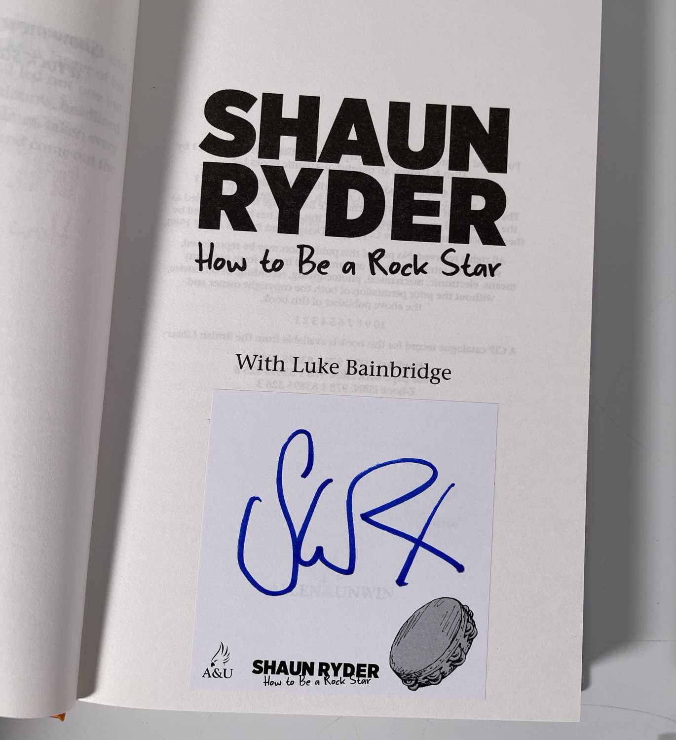 Lot 296 - SIGNED ITEMS (PETE TOWNSHEND, SHAUN RYDER).