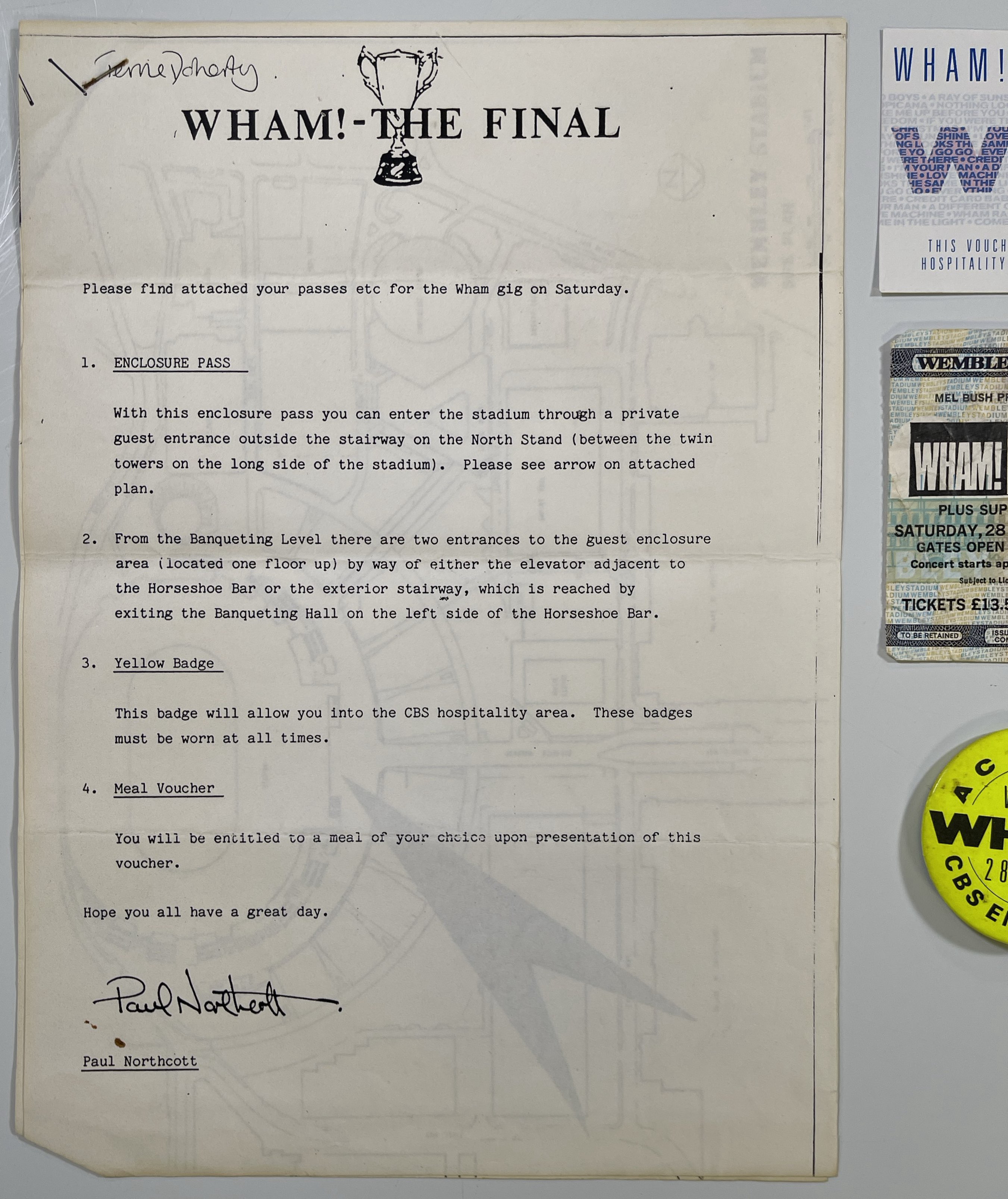 Lot 57 - GEORGE MICHAEL / WHAM! - 'THE FINAL' VIP