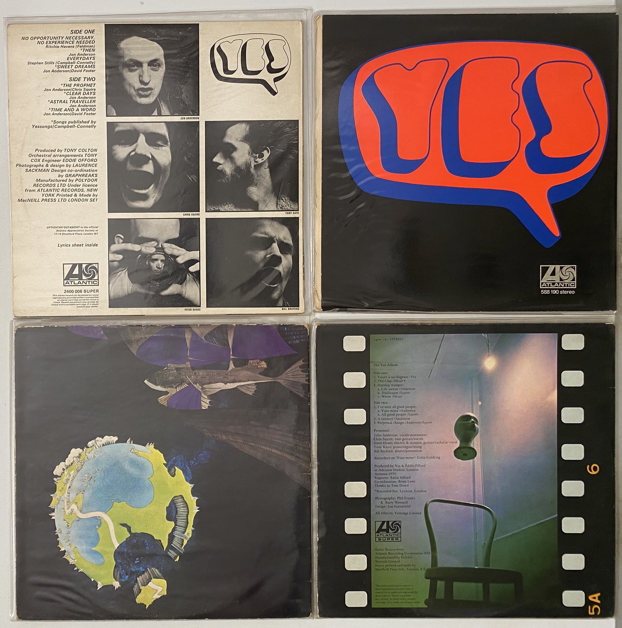Lot 480 - YES - UK FIRST PRESSINGS - LP PACK (INC