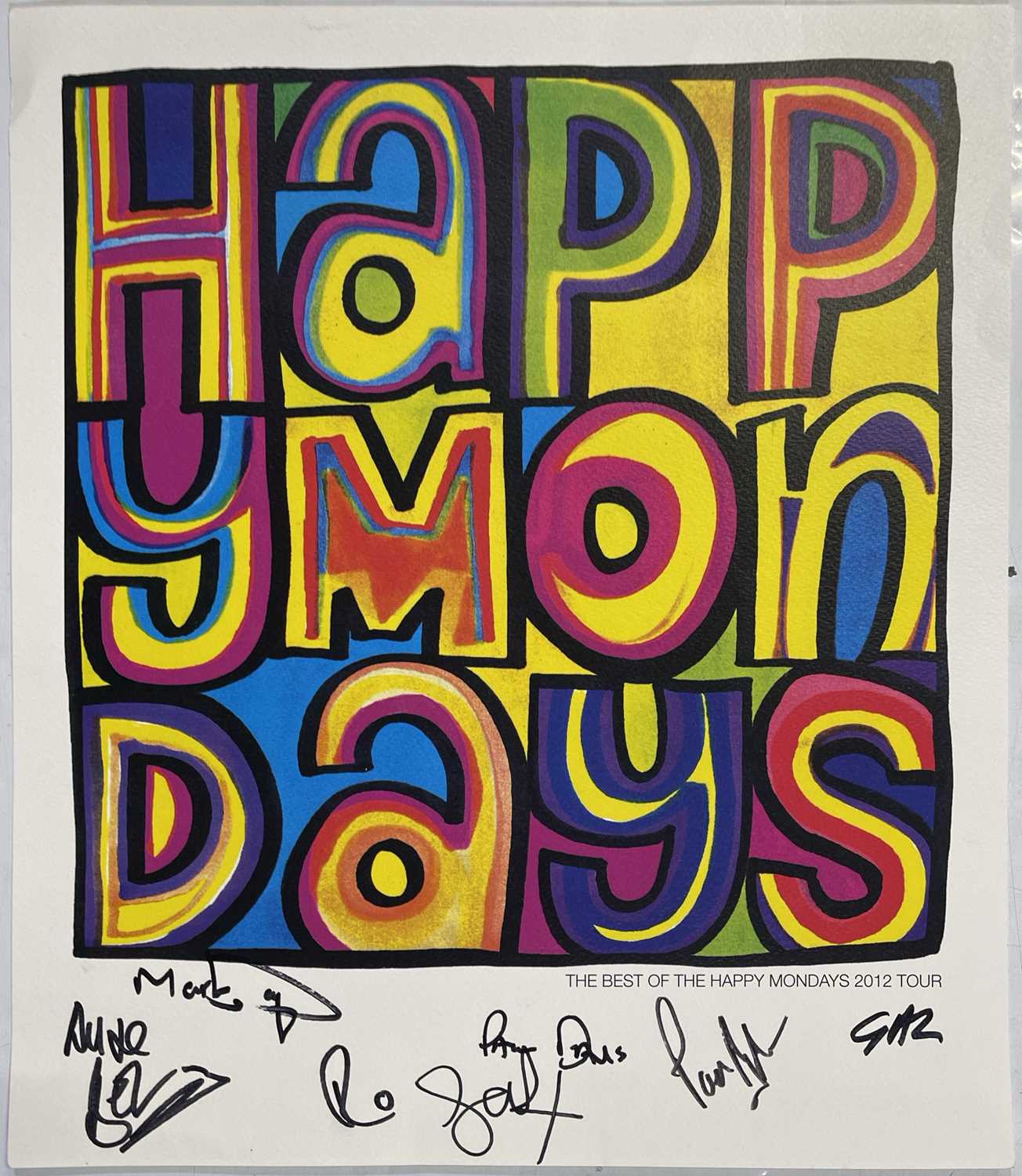 Lot 326 - HAPPY MONDAYS - SIGNED POSTER.