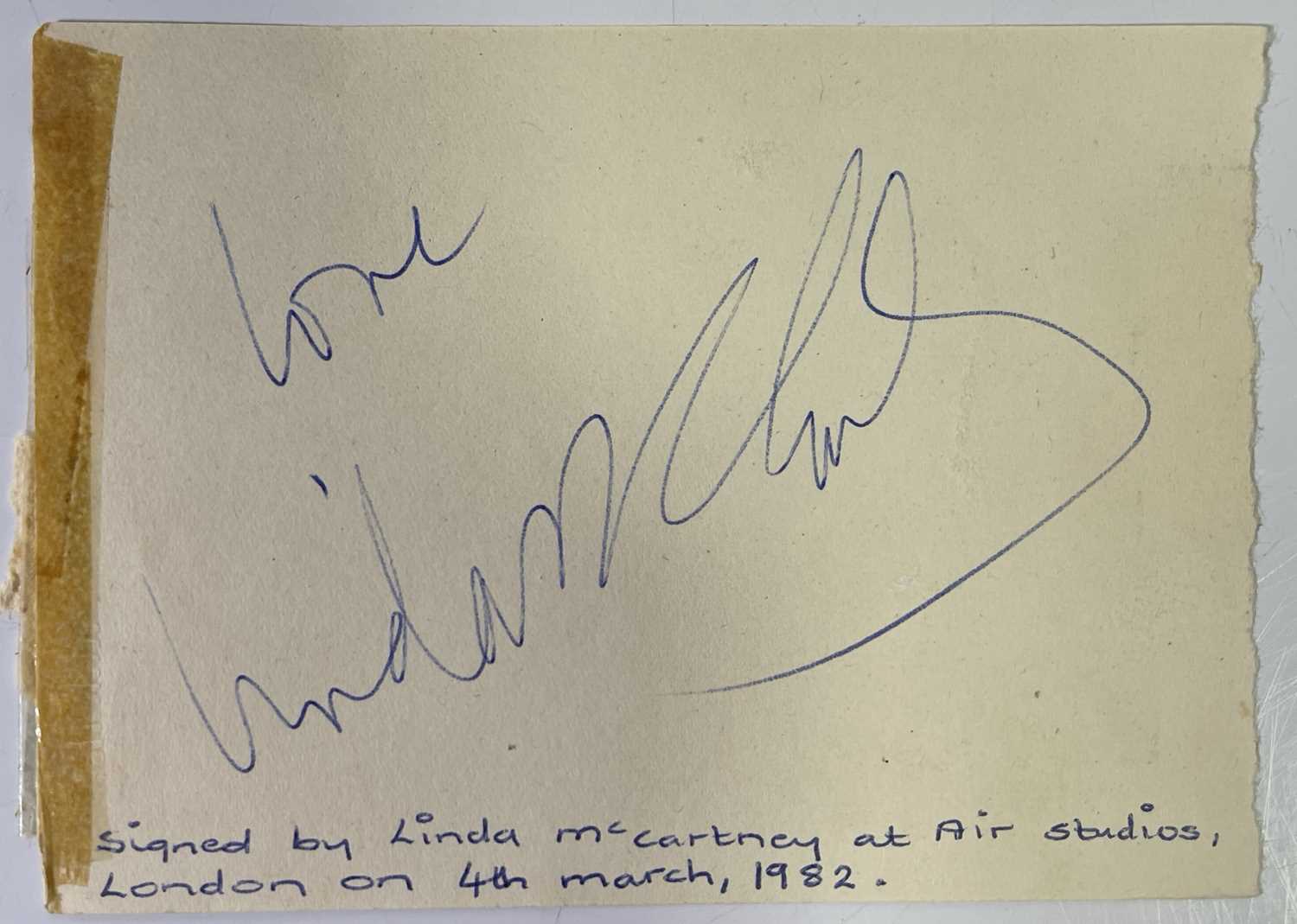 Lot 284 - PAUL AND LINDA MCCARTNEY - SIGNED PAGES.