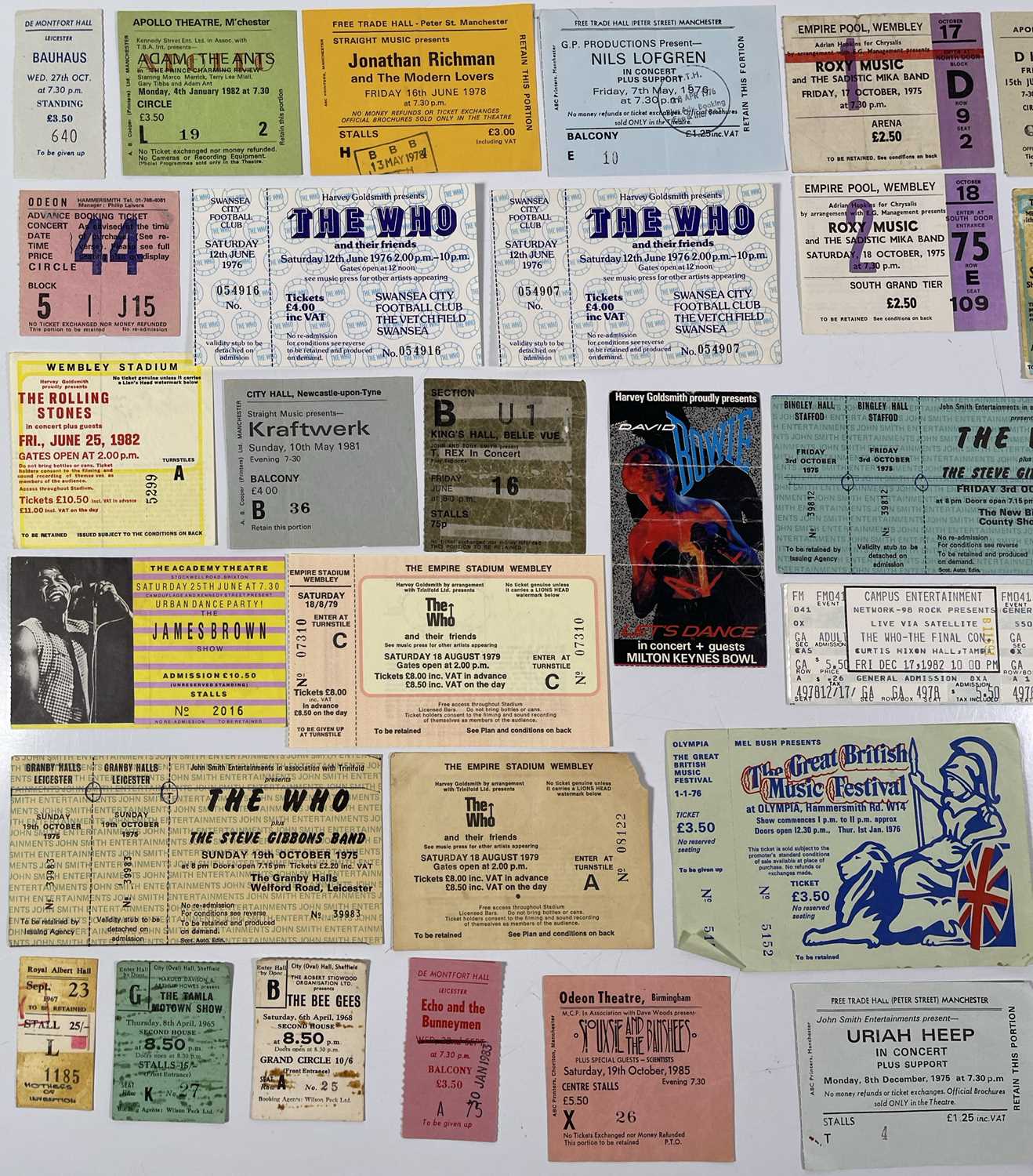 Lot 147 - TICKET COLLECTION - 70S/80S PUNK/CLASSIC