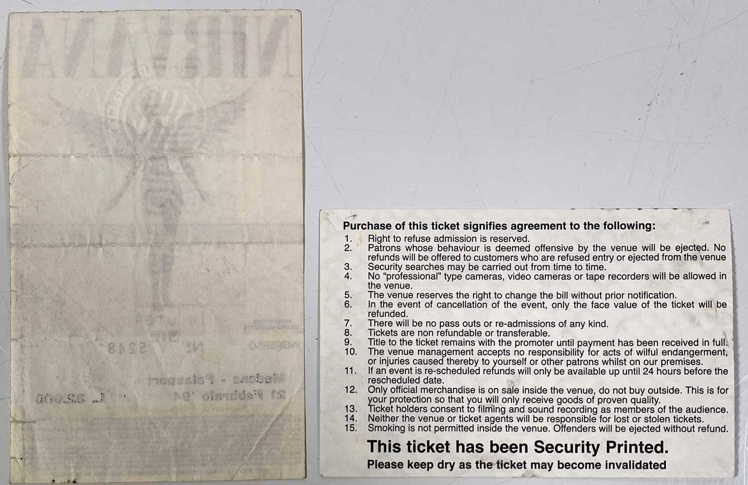 Lot 150 - NIRVANA - ORIGINAL 1994 MODENA CONCERT