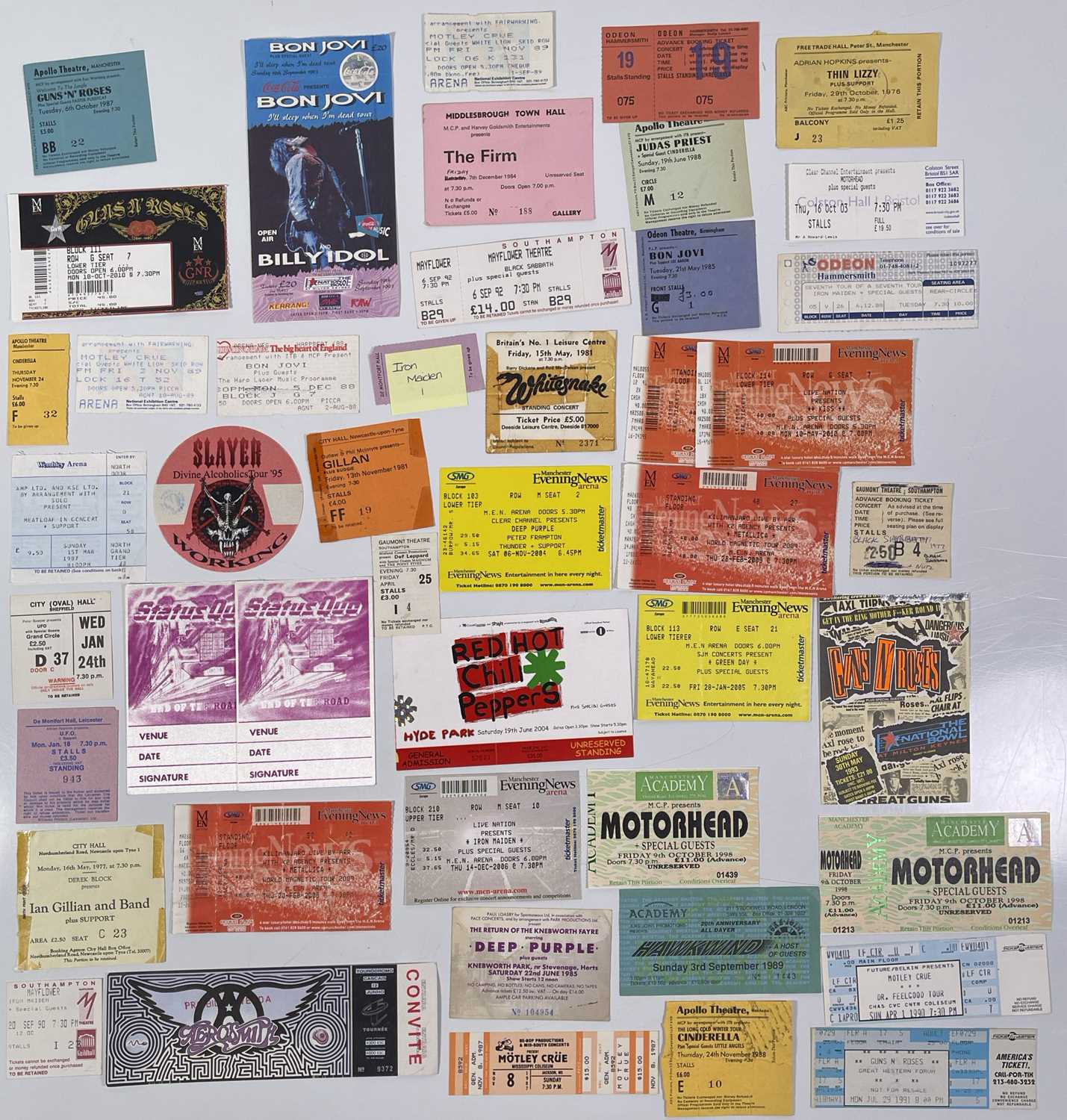 Lot 153 - METAL / HARD ROCK TICKET COLLECTION,
