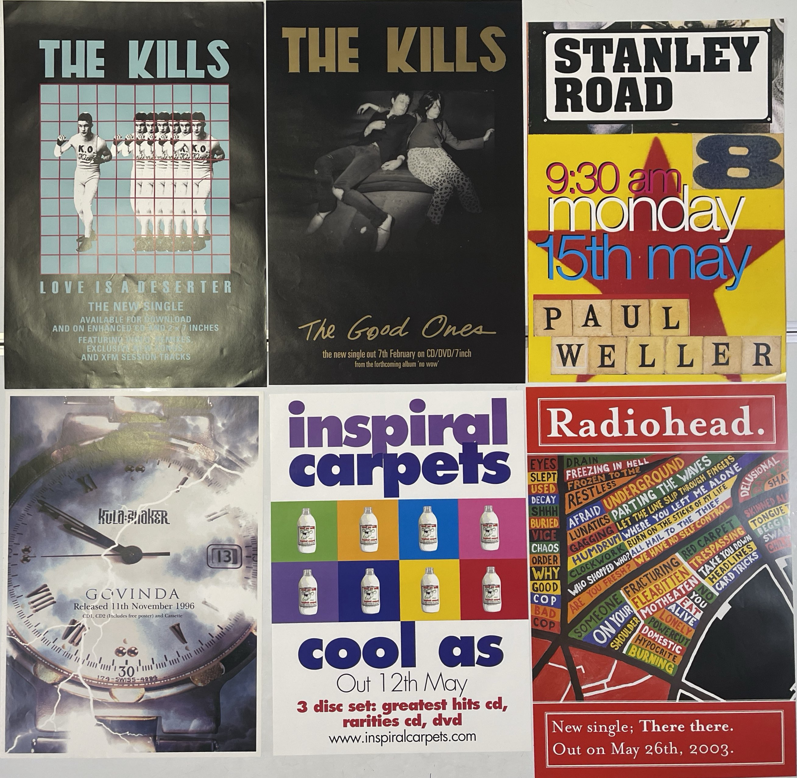 Lot 288 - 90S/00S PROMO POSTERS INC RADIOHEAD / BLUR