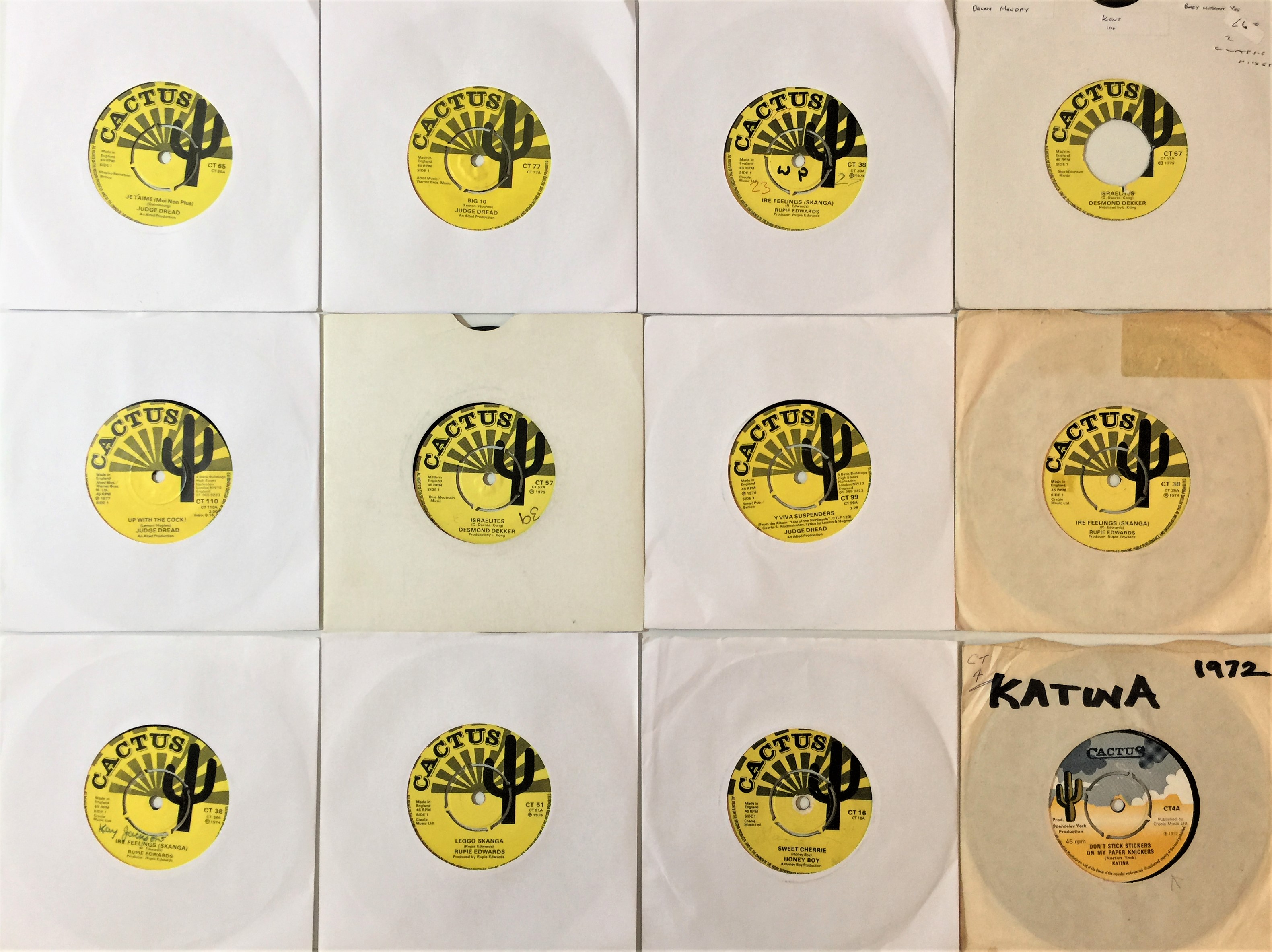 Lot 624 - REGGAE SINGLES ON MAGNET AND CACTUS LABELS.