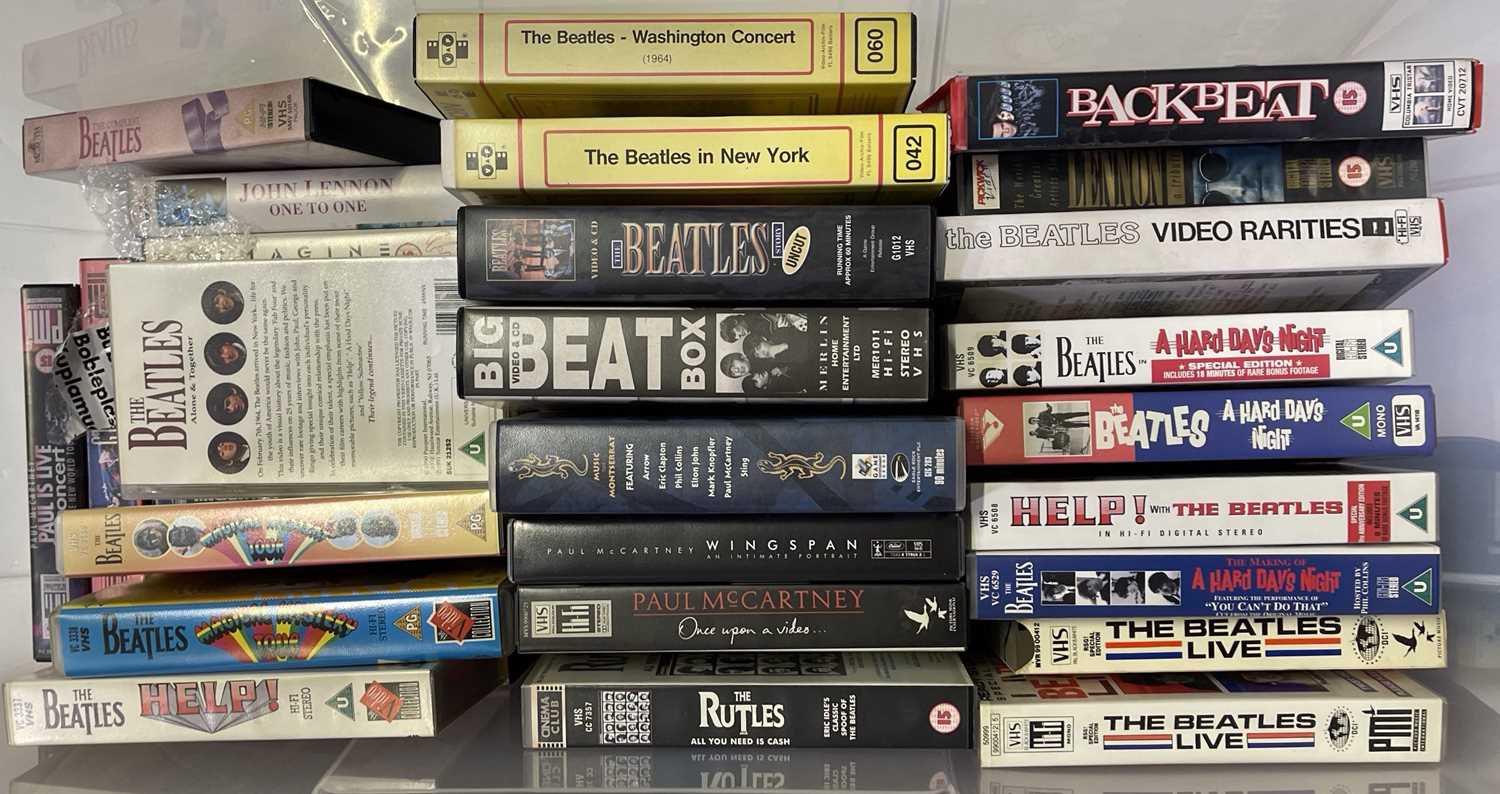 Lot 430 - THE BEATLES - VHS AND DVD COLLECTION.