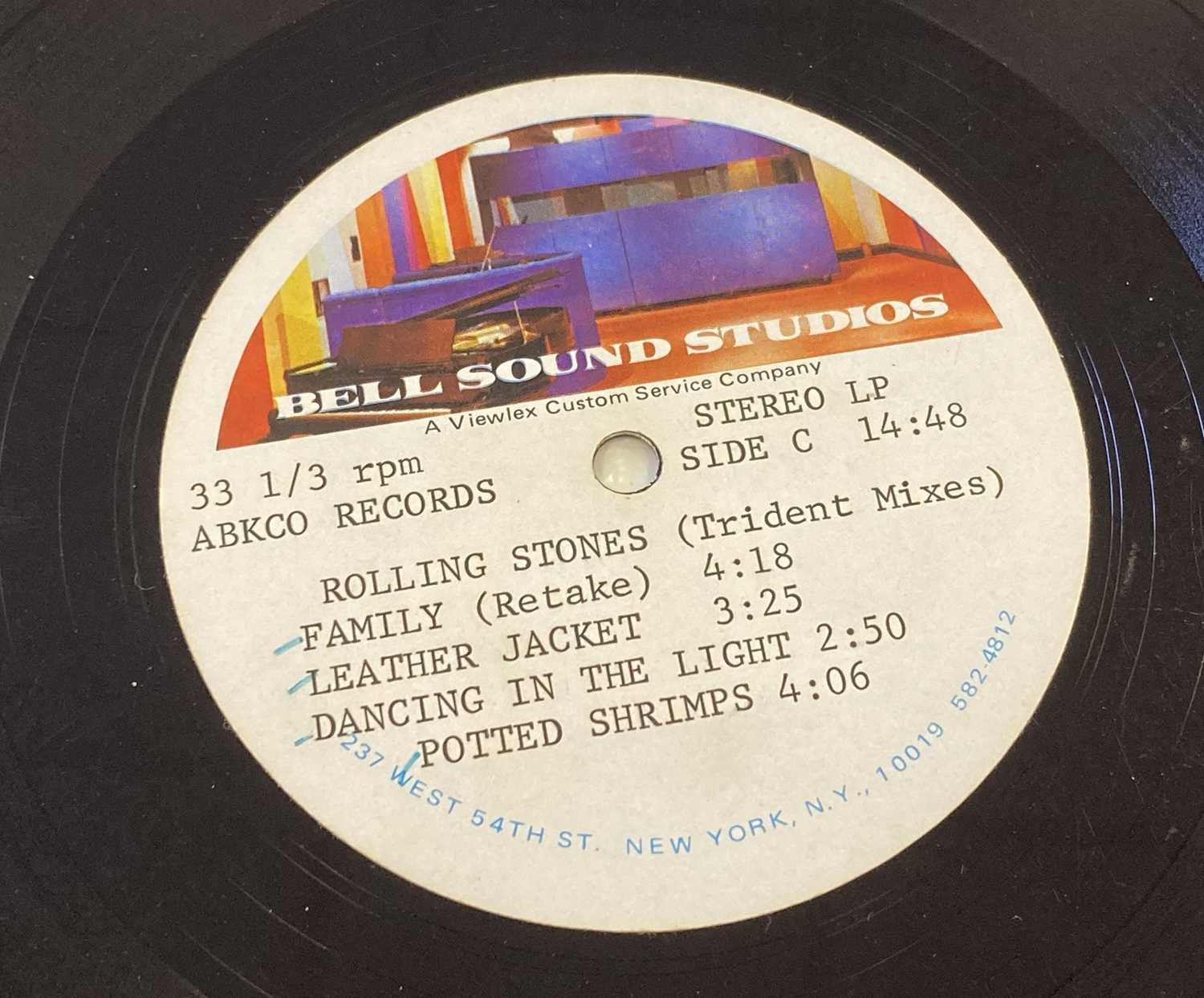 Lot 295 - THE ROLLING STONES - BELL SOUND STUDIOS