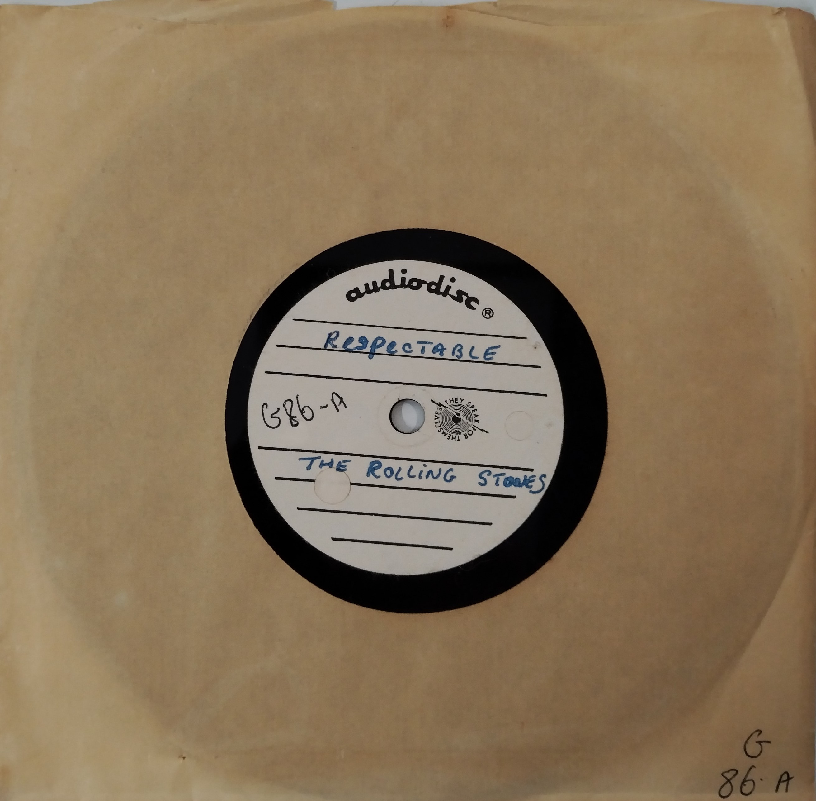 Lot 104 - THE ROLLING STONES - RESPECTABLE 7" ACETATE