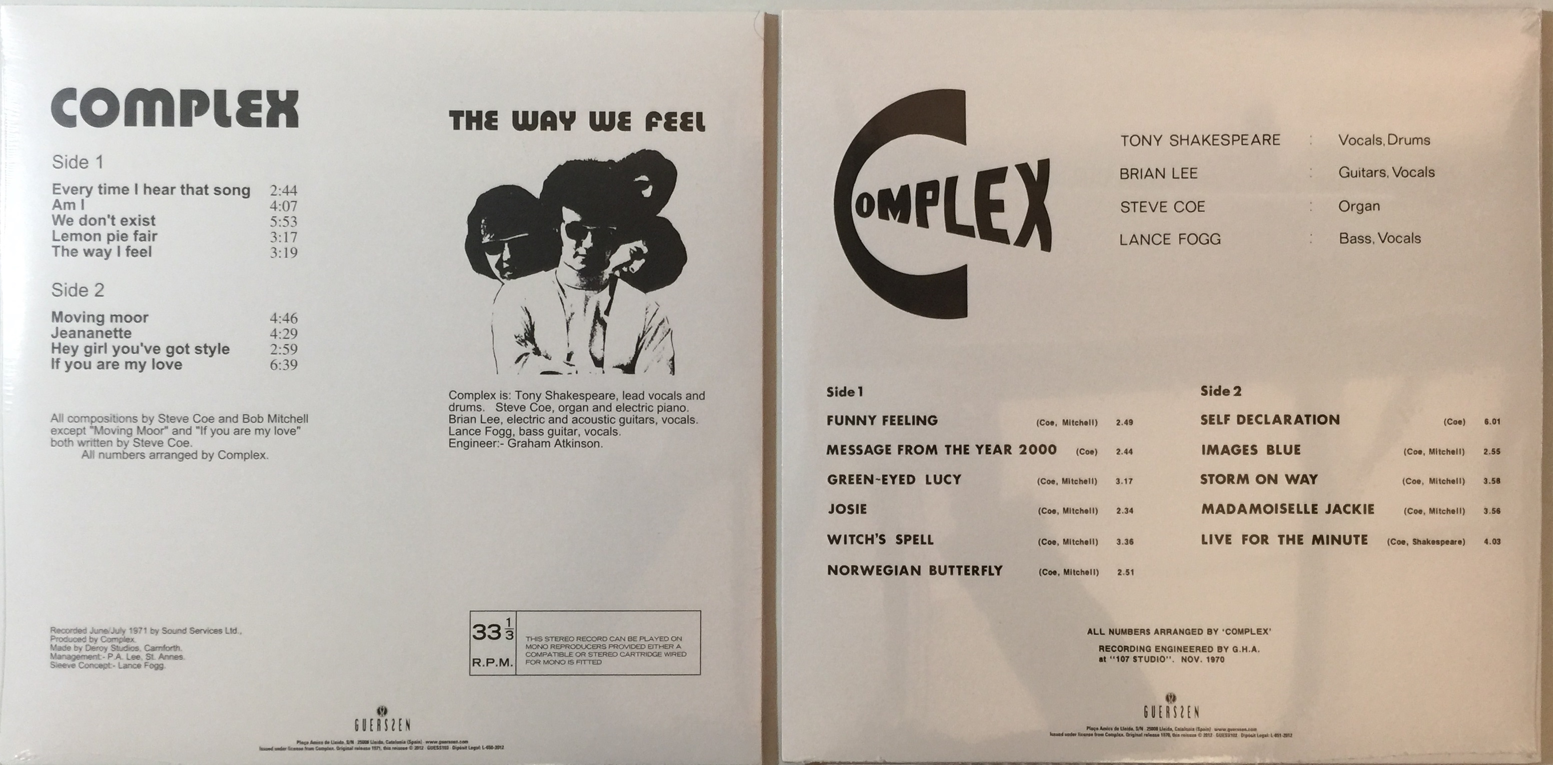 Lot 311 - COMPLEX - COMPLEX & THE WAY WE FEEL