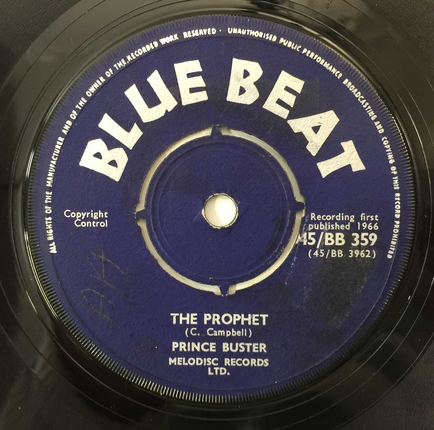 Lot 203 - PRINCE BUSTER - THE PROPHET 7" (BLUE BEAT