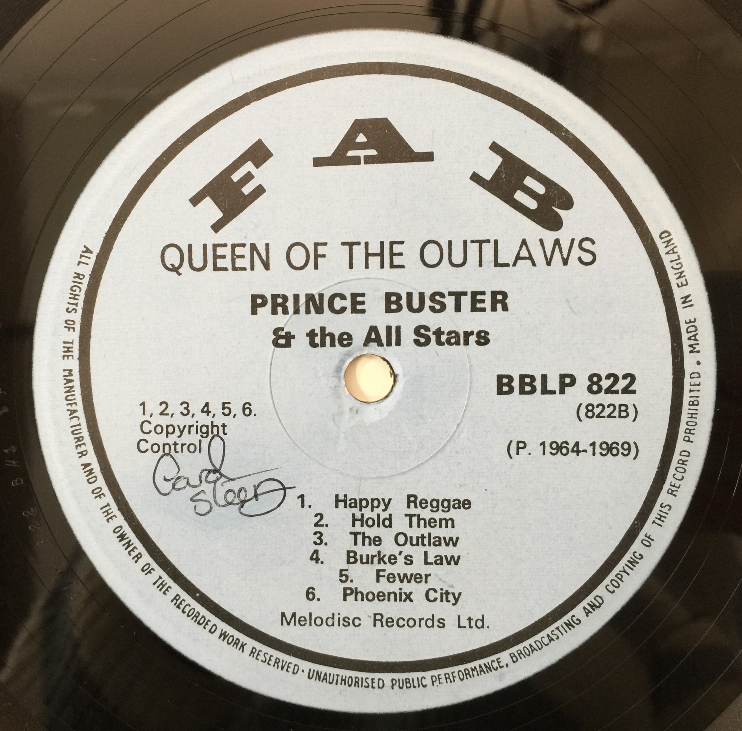 Lot 207 - PRINCE BUSTER & THE ALLSTARS - QUEEN OF THE