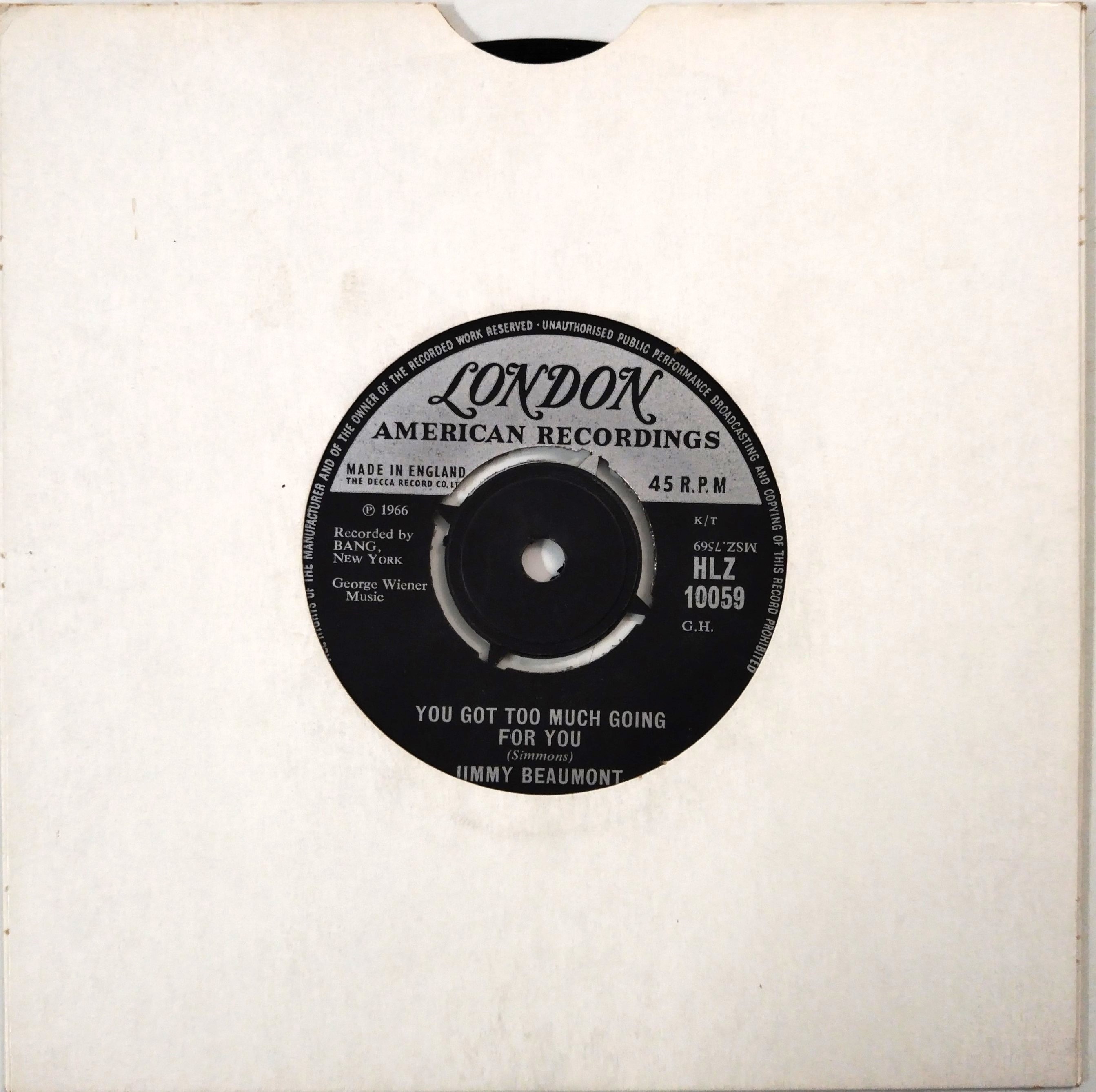 Lot 33 - JIMMY BEAUMONT - I NEVER LOVER HER ANYWAY C/W