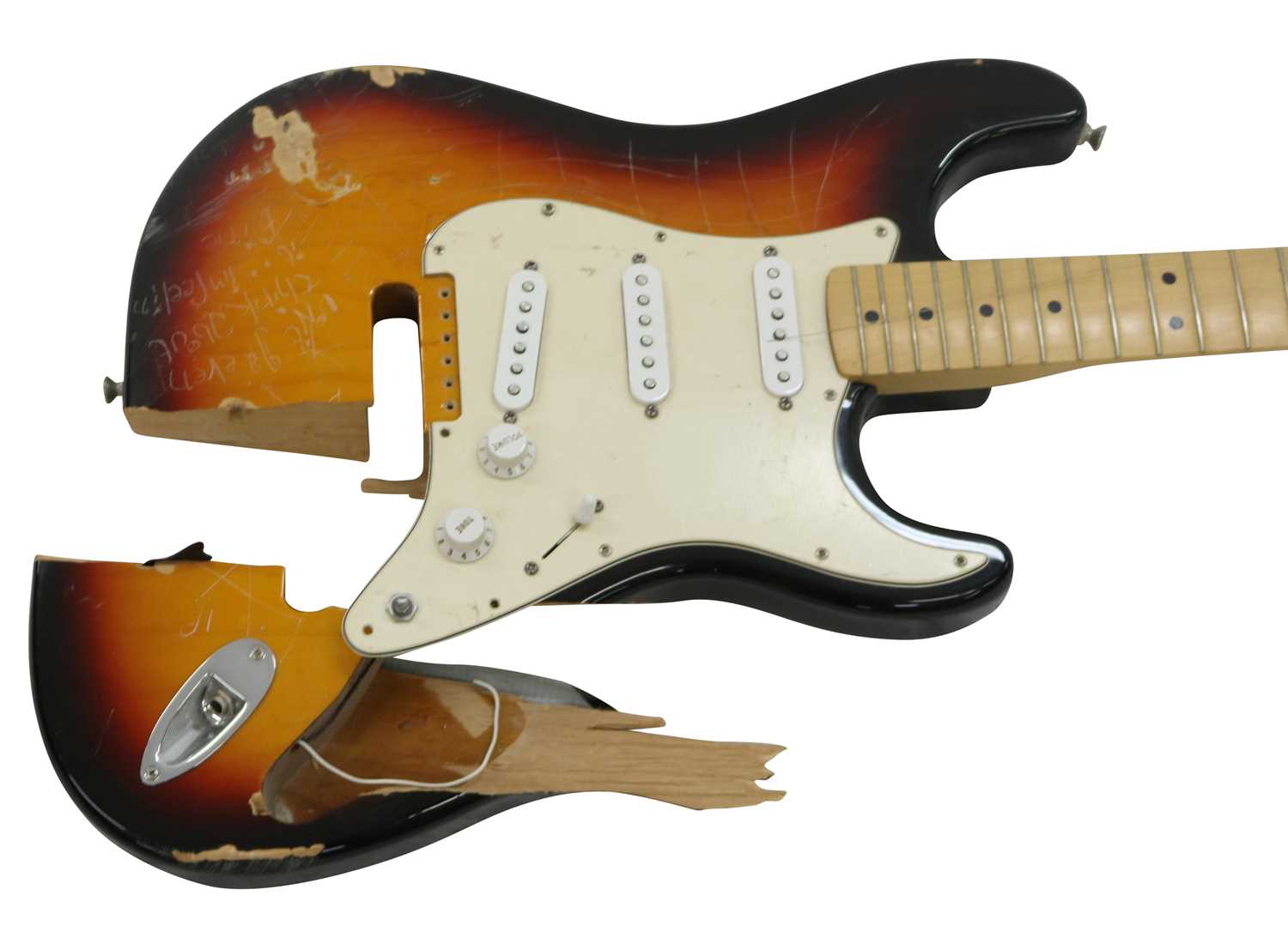 Lot 12 - SMASHED FENDER STRATOCASTER