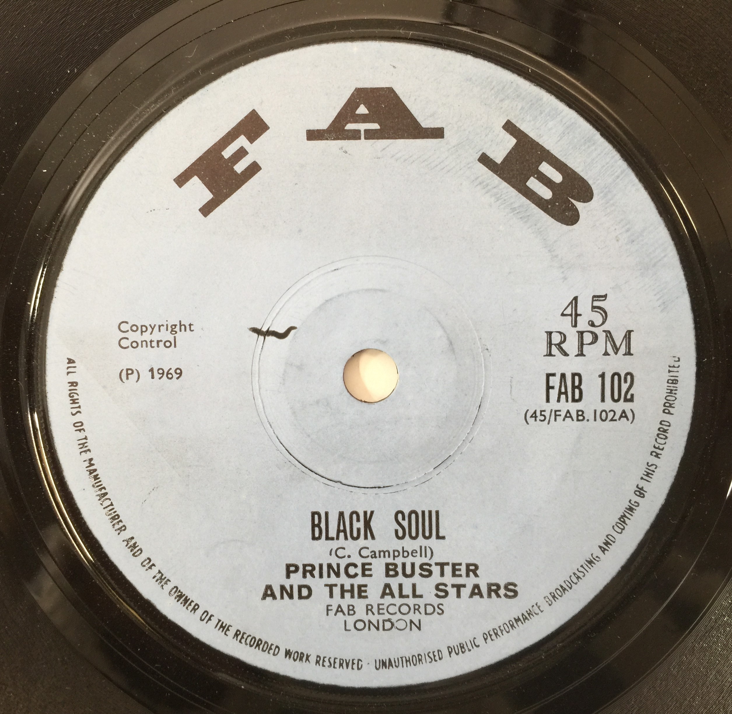 Lot 219 - PRINCE BUSTER AND THE ALL STARS - BLACK SOUL