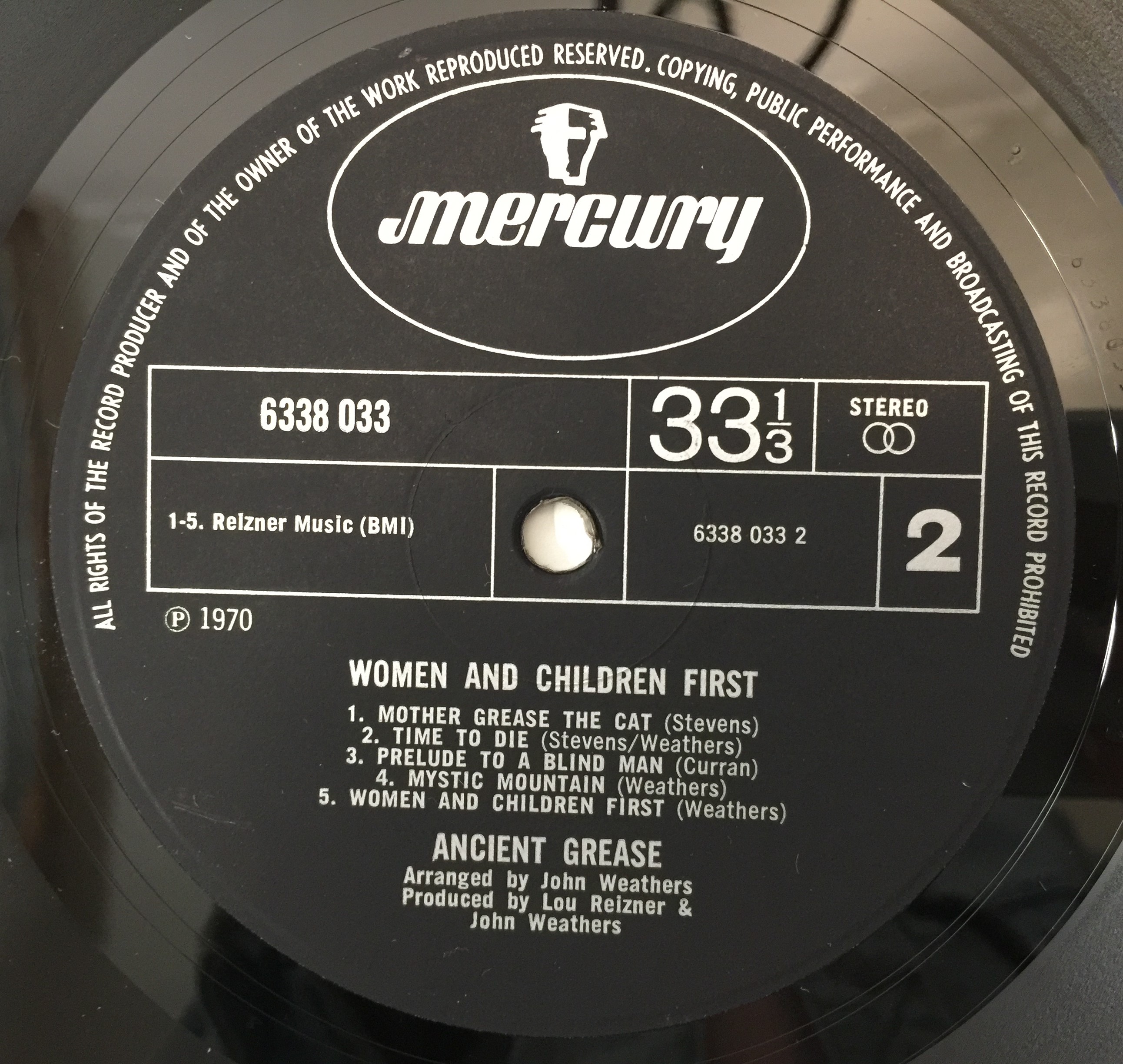 Lot 88 - ANCIENT GREASE - WOMEN AND CHILDREN FIRST LP