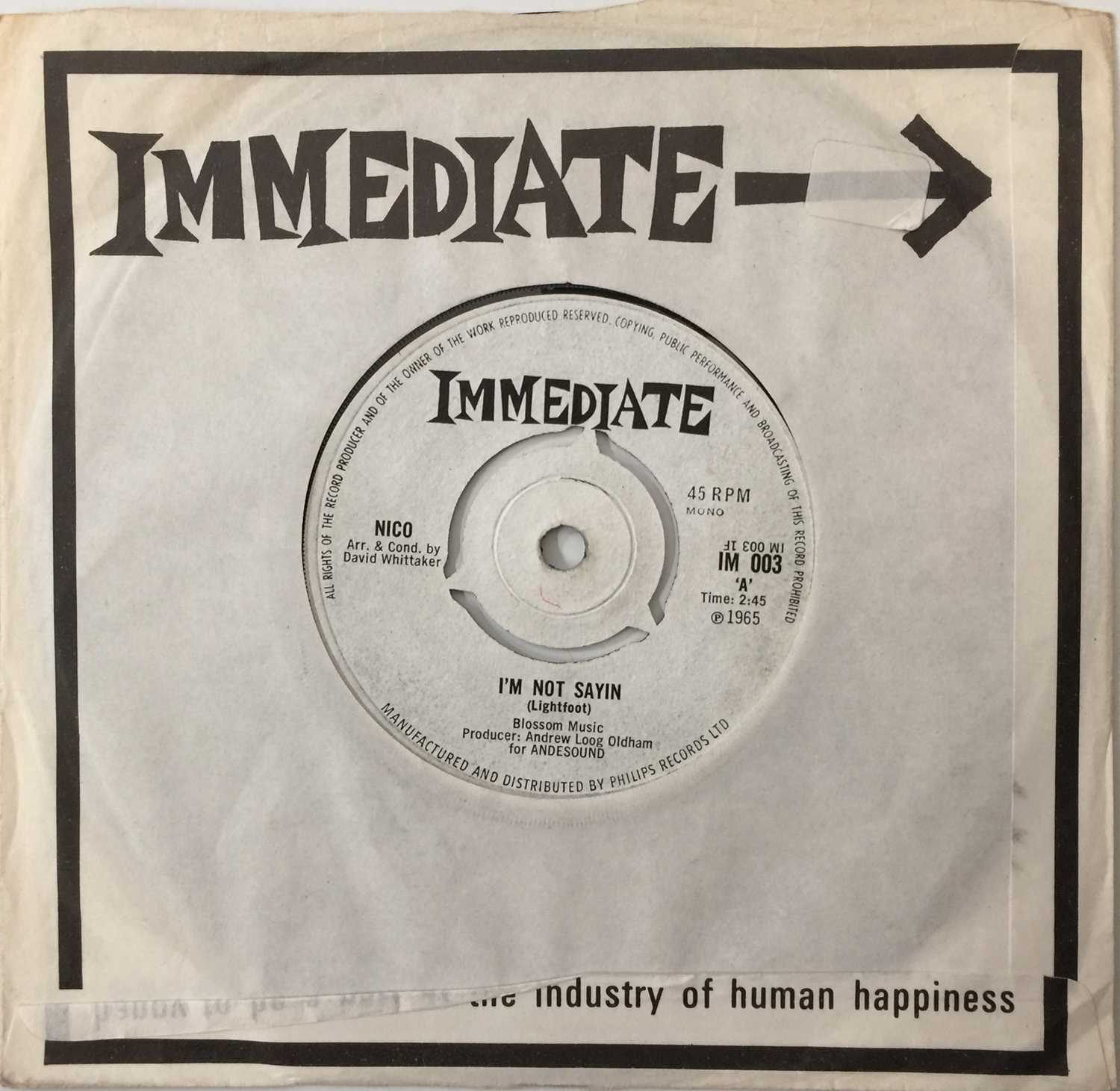 Lot 328 - NICO - I'M NOT SAYIN/ THE LAST MILE 7" (UK