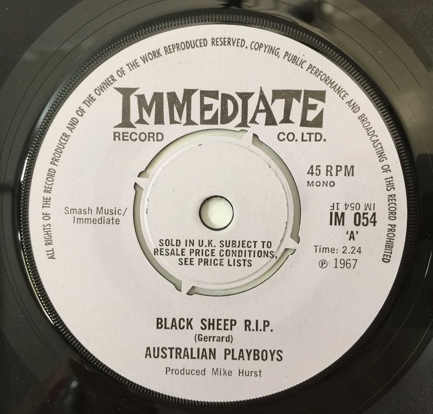 Lot 341 - AUSTRALIAN PLAYBOYS - BLACK SHEEP RIP/ SAD 7"