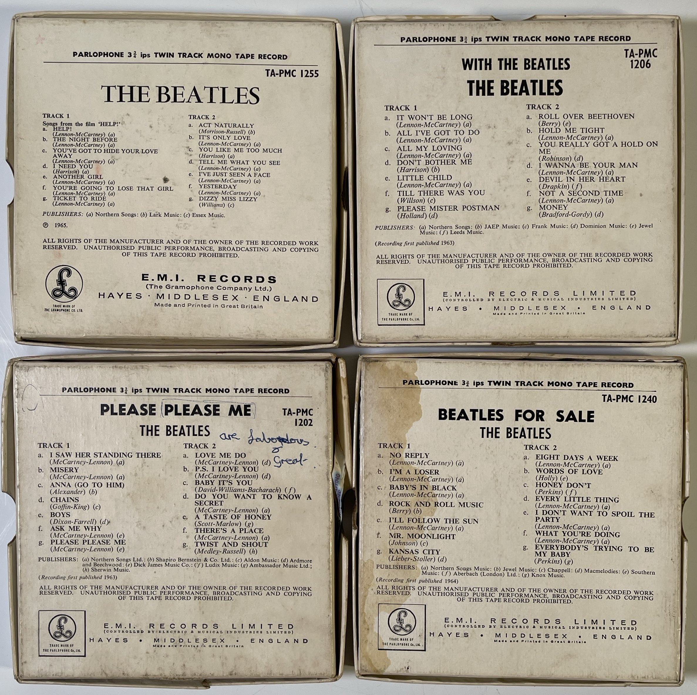 Lot 442 - THE BEATLES - FOUR OFFICIALLY RELEASED REEL