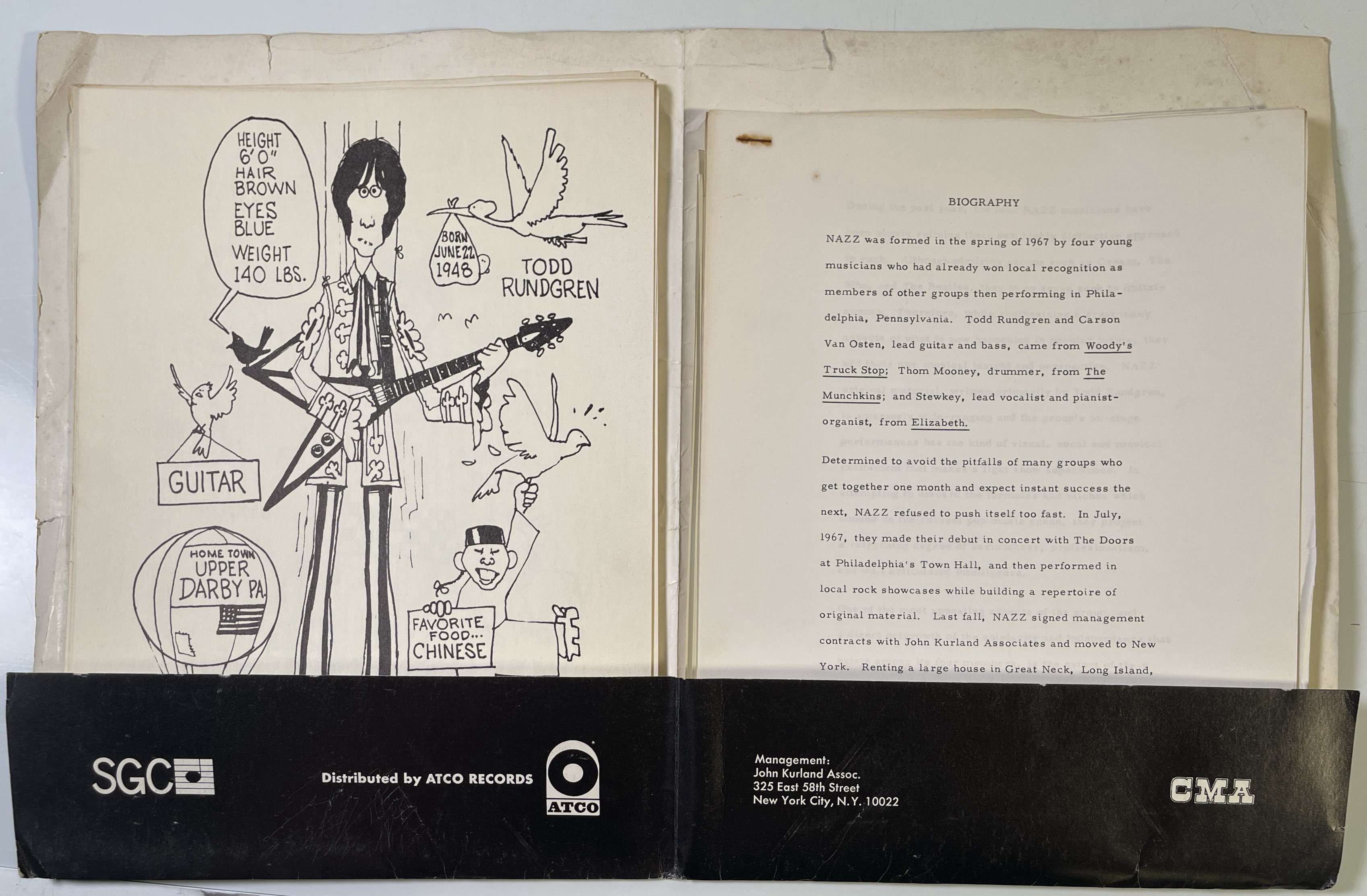 Lot 58 - NAZZ / TODD RUNDGREN - EARLY PROMOTIONAL