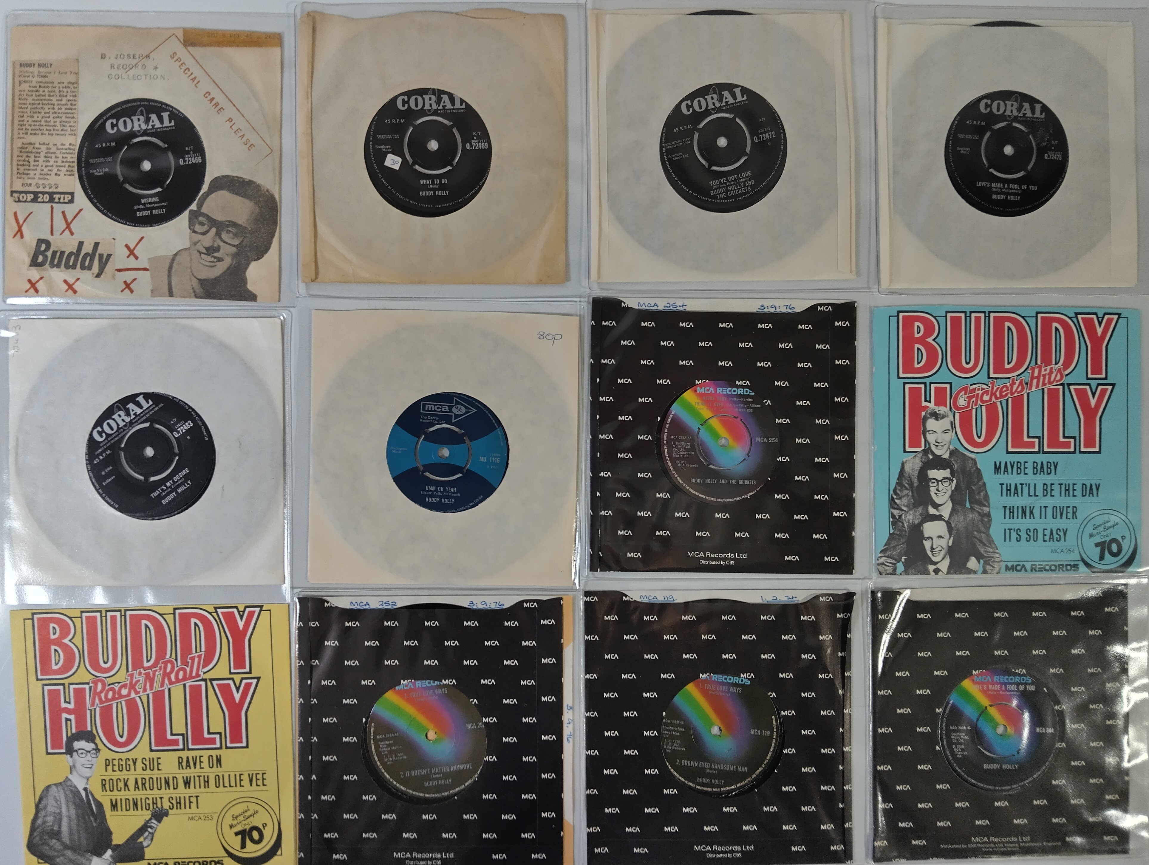 Lot 375 - BUDDY HOLLY 7" COLLECTION