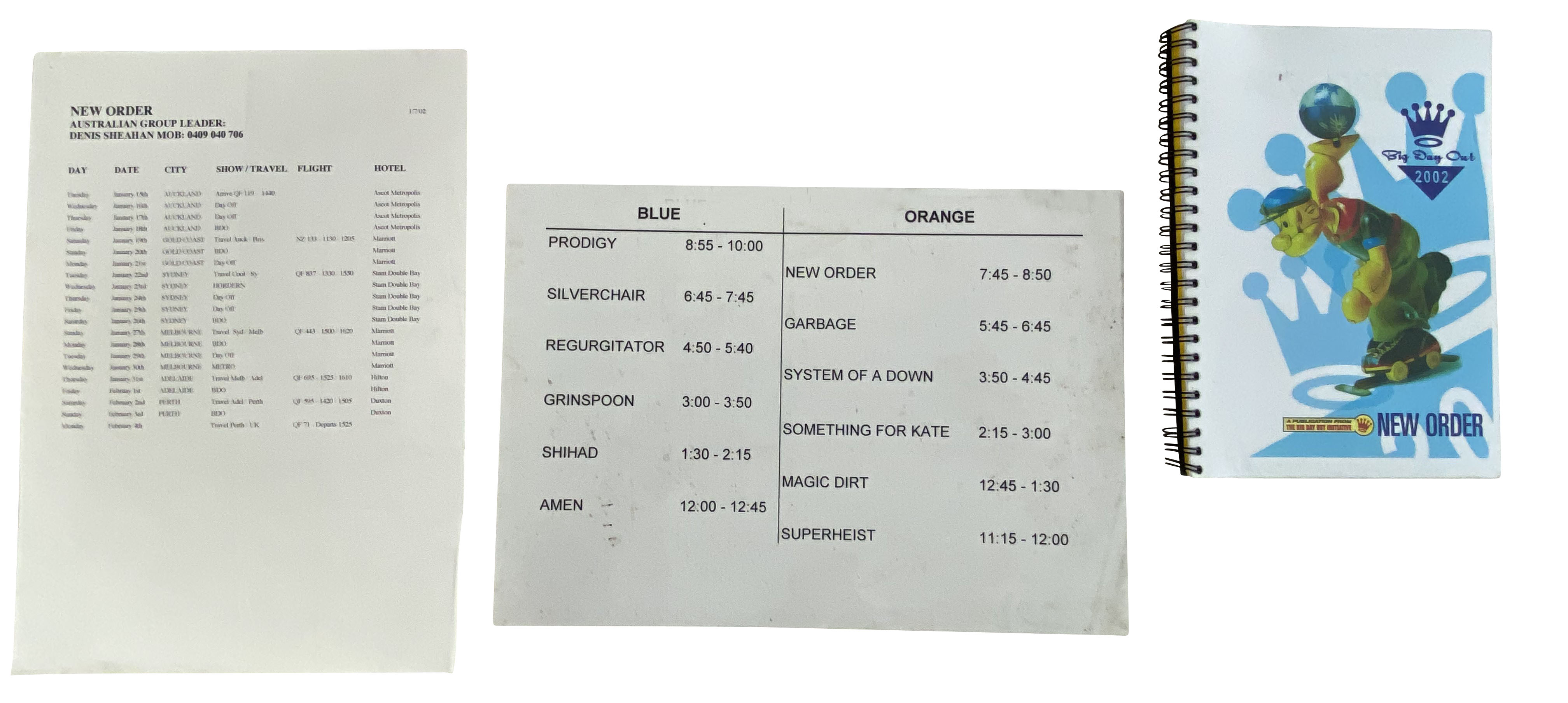 Lot 292 - BIG DAY OUT NEW ORDER PACKAGE