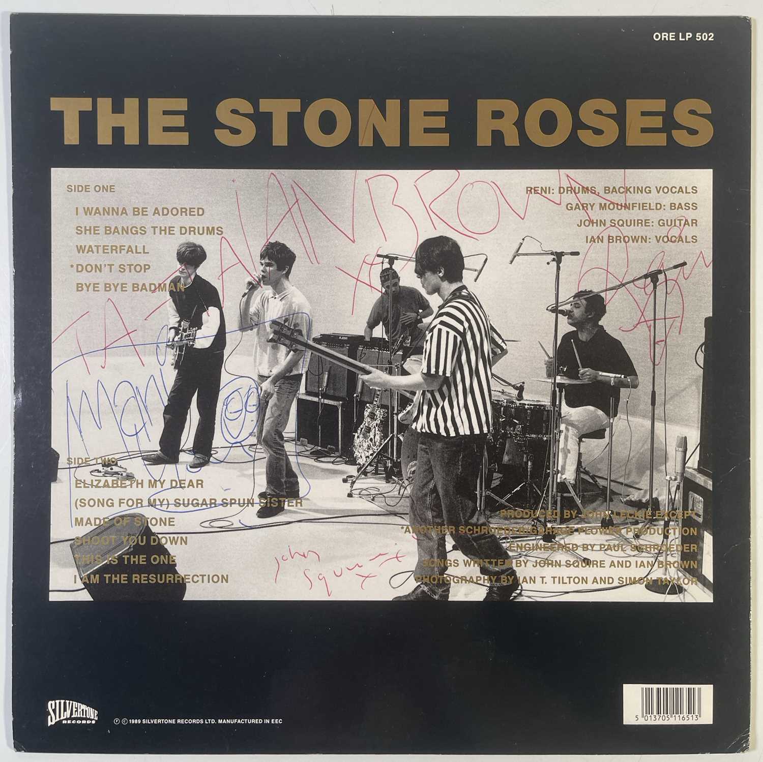 Lot 542 - THE STONE ROSES - FULLY SIGNED ORIGINAL COPY
