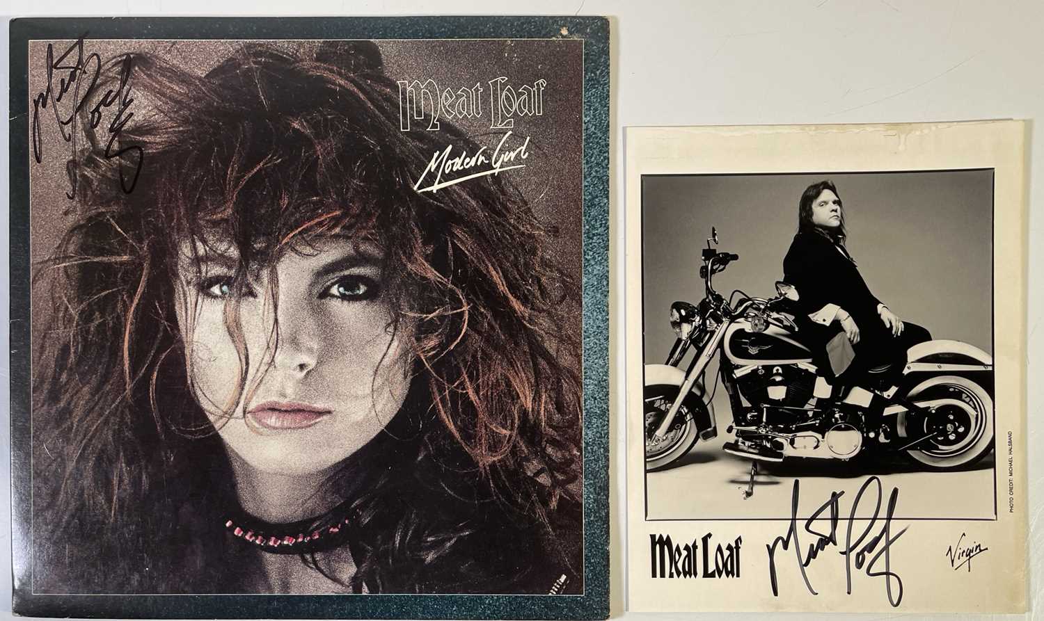 Lot 321 - MEAT LOAF - SIGNED 12" AND PHOTO.