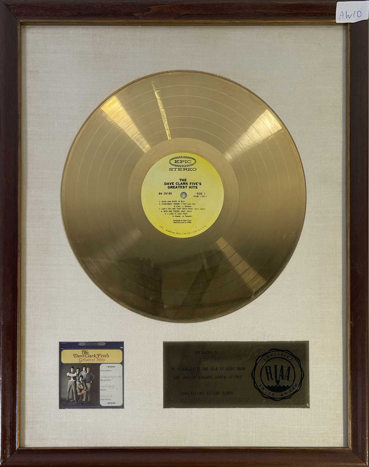 Lot 388 - DAVE CLARK FIVE - OFFICIAL RIAA GOLD DISC