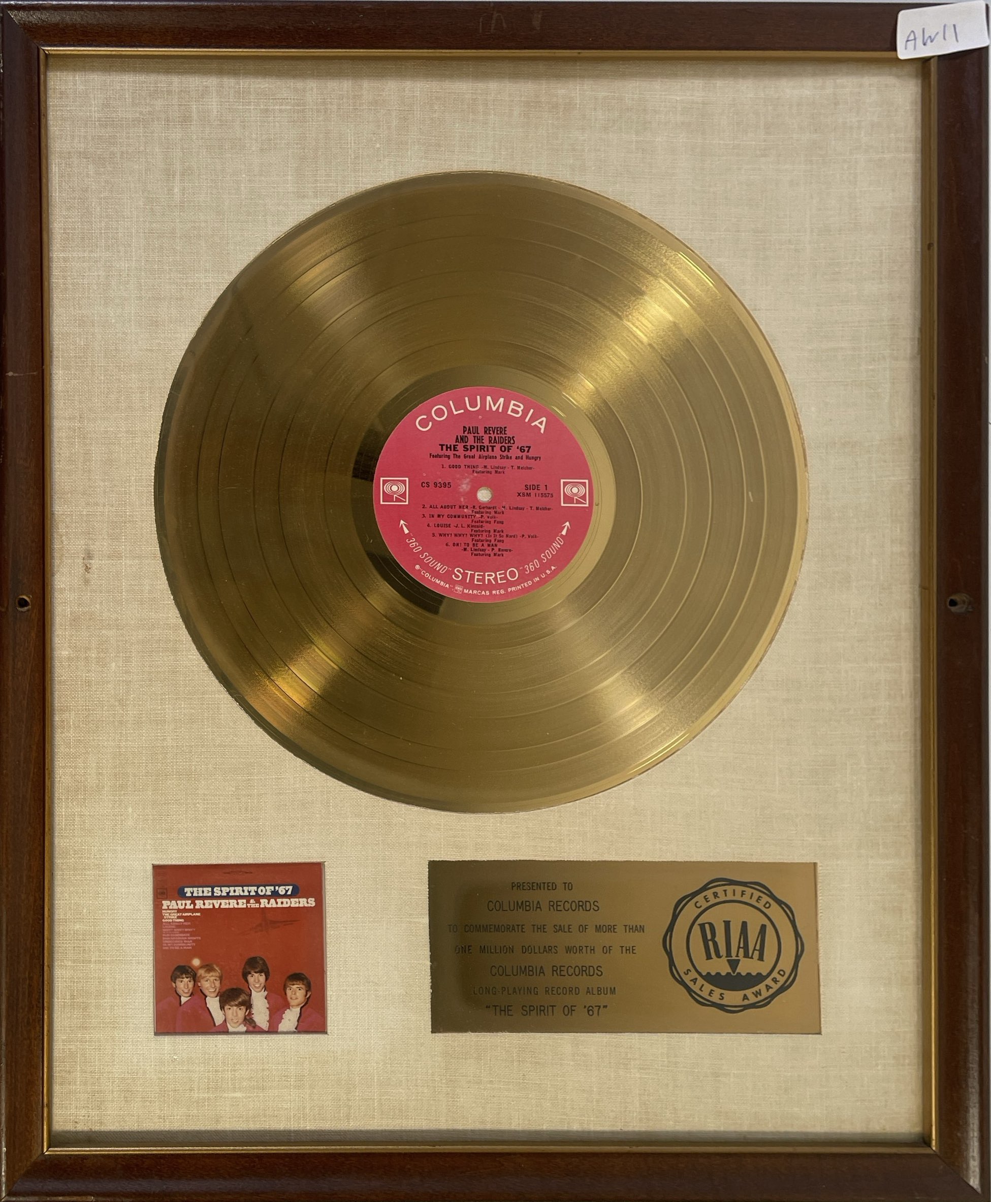 Lot 389 - PAUL REVERE AND THE RAIDERS - OFFICIAL RIAA