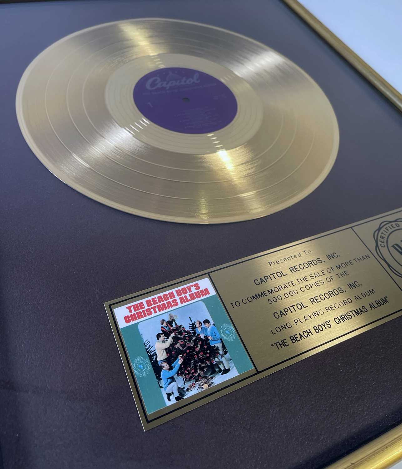 Lot 362 - THE BEACH BOYS - OFFICIAL RIAA GOLD DISC