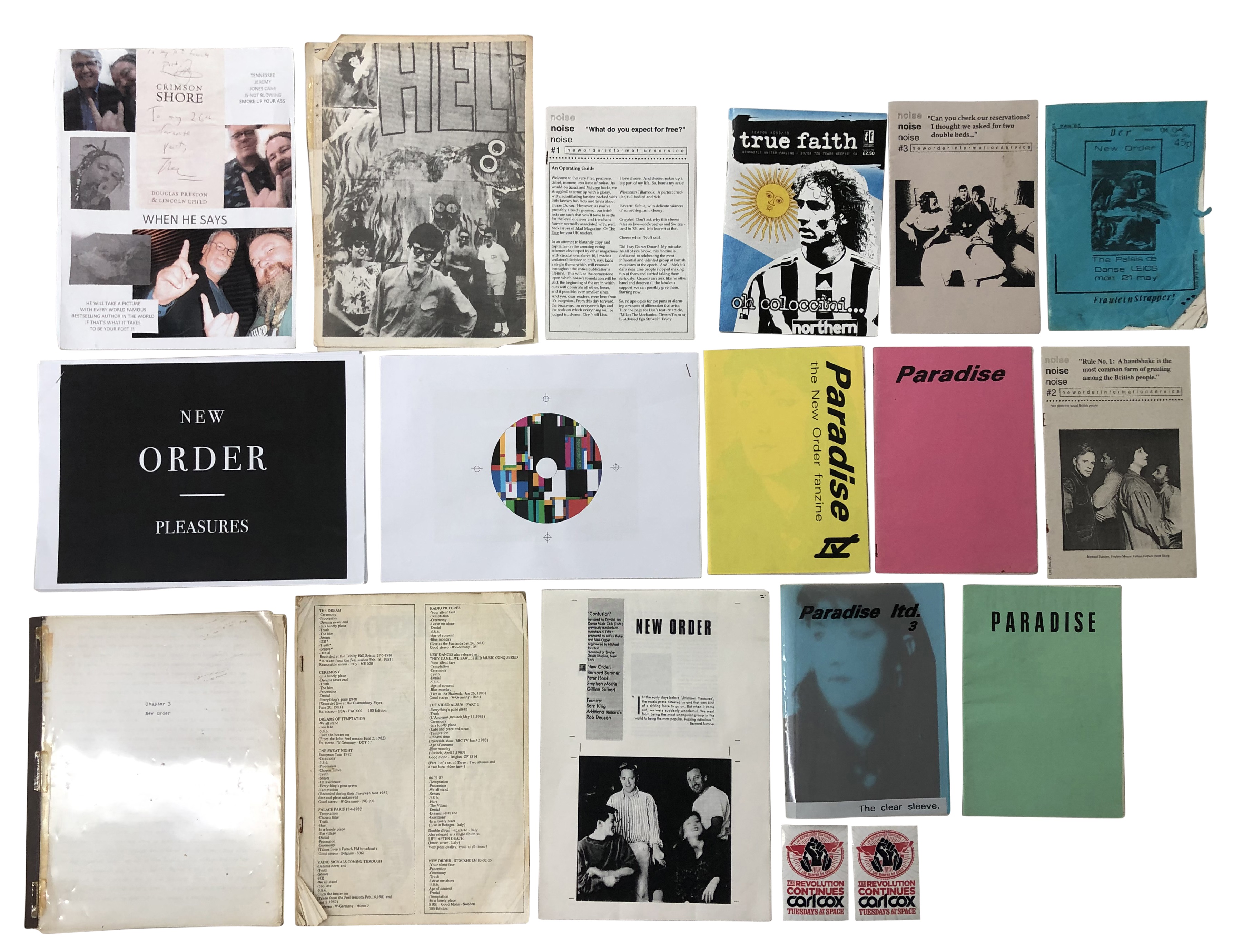 Lot 355 - NEW ORDER FANZINES & PRINTED MERCH ARTWORK
