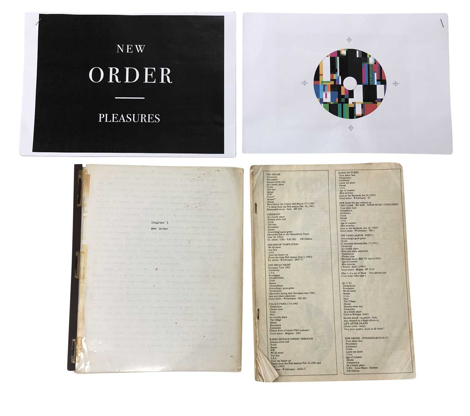 Lot 355 - NEW ORDER FANZINES & PRINTED MERCH ARTWORK