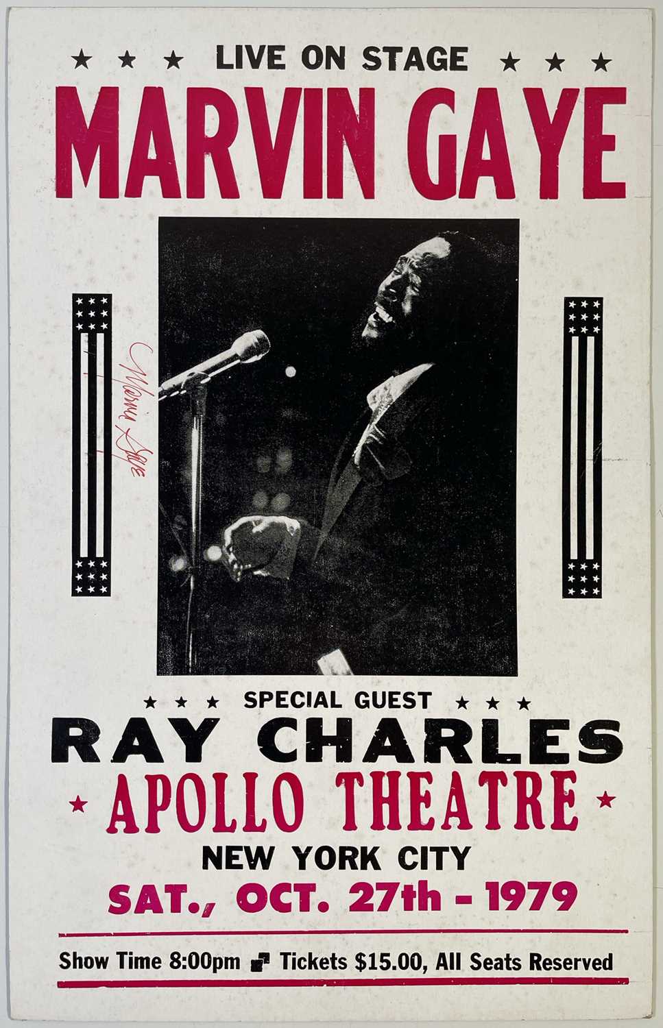 Lot 260 - MARVIN GAYE - A SIGNED ORIGINAL 1979 CONCERT