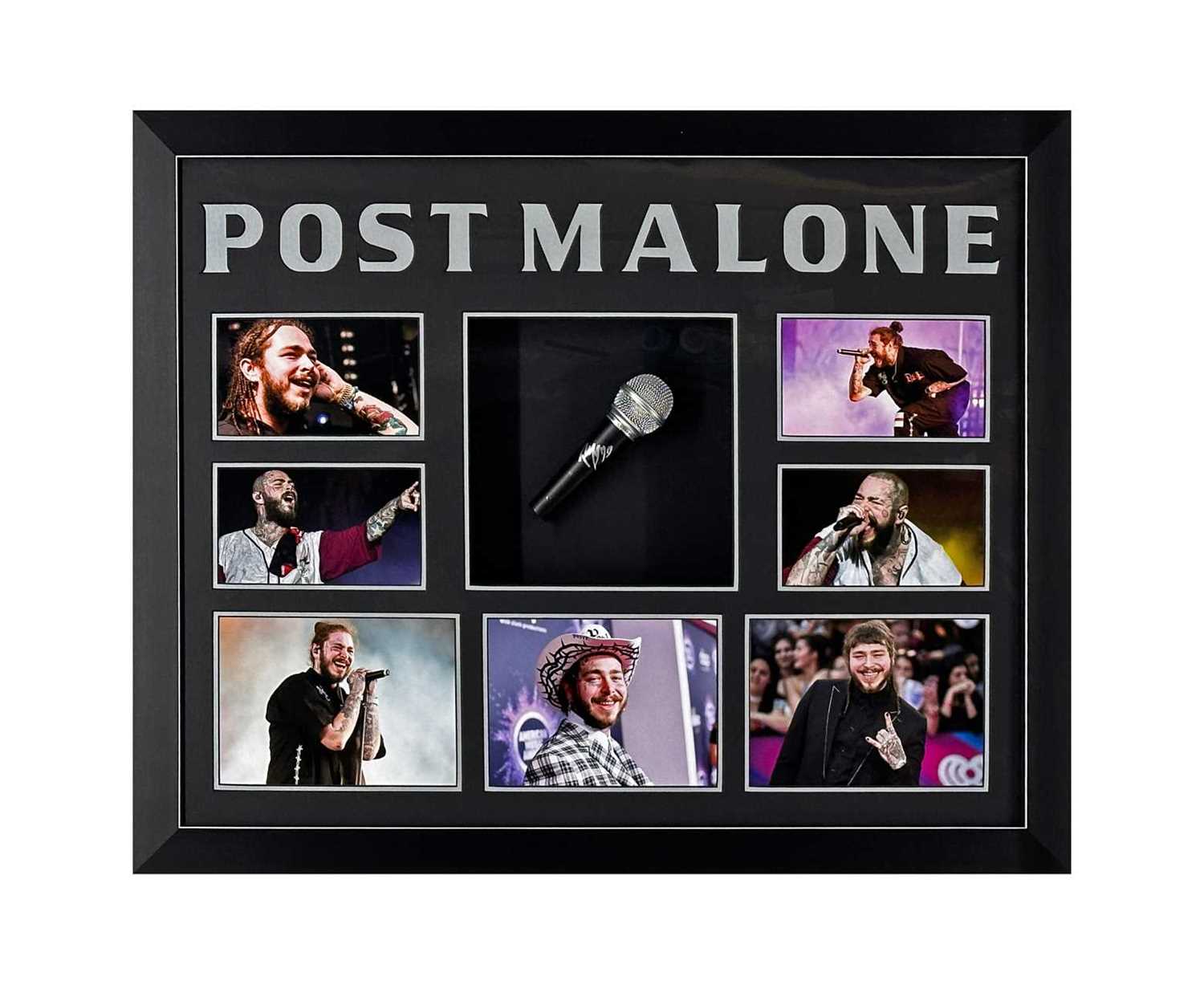 Lot 364 - POST MALONE - SIGNED MICROPHONE IN FRAMED