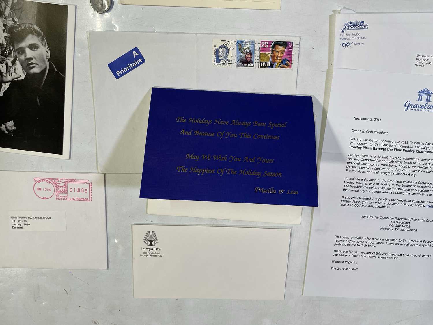 Lot 422 - ELVIS PRESLEY - ORIGINAL GRACELAND ENVELOPES.