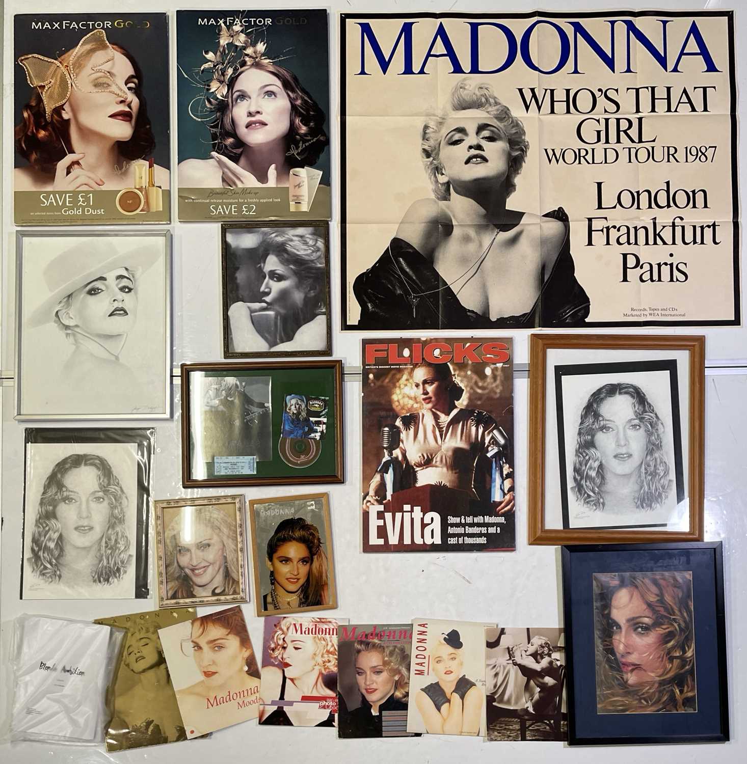 Lot 2360513 - MADONNA - FRAMED MEMORABILIA AND