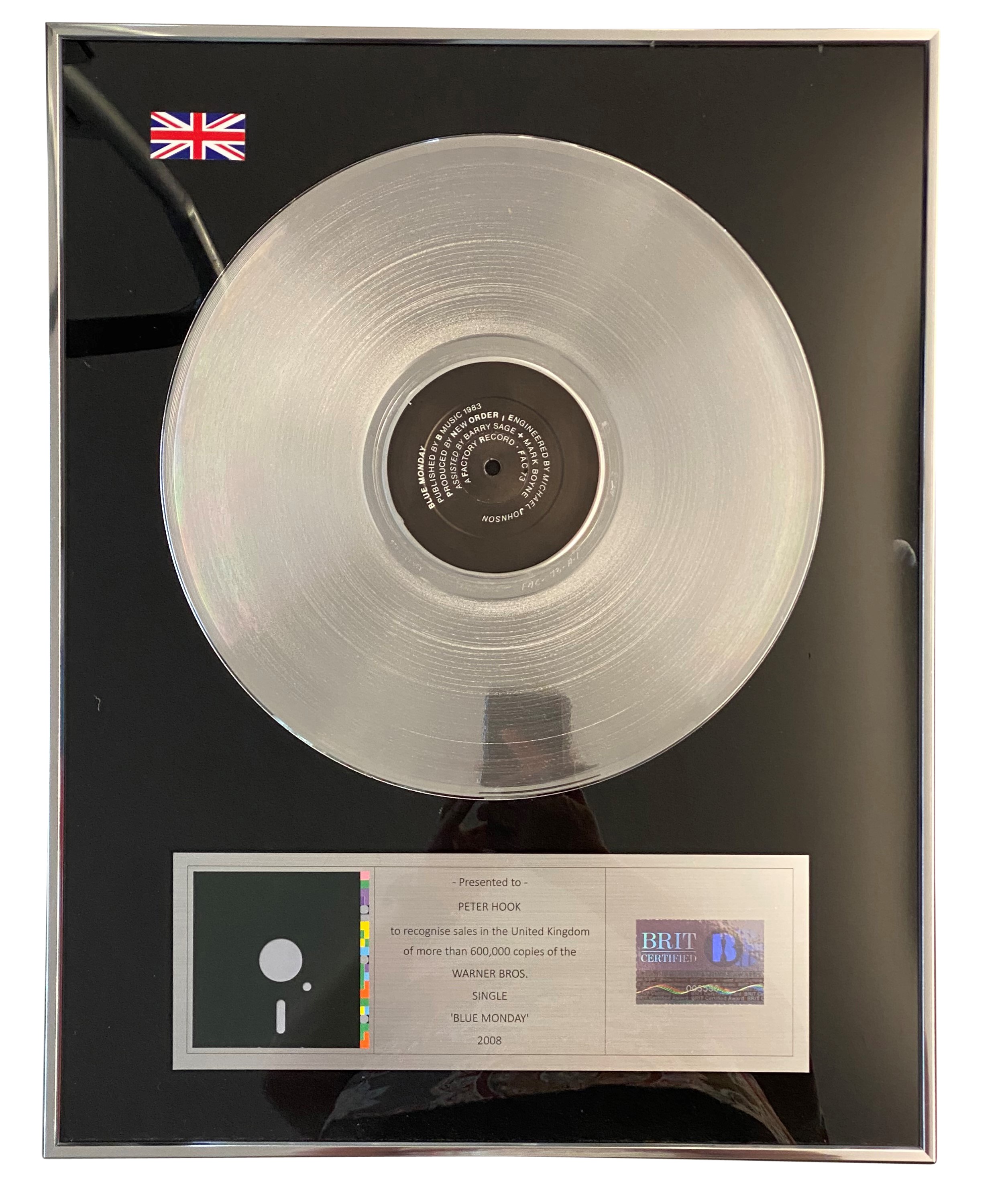 Lot 408 - NEW ORDER BLUE MONDAY BRIT CERTIFIED BPI