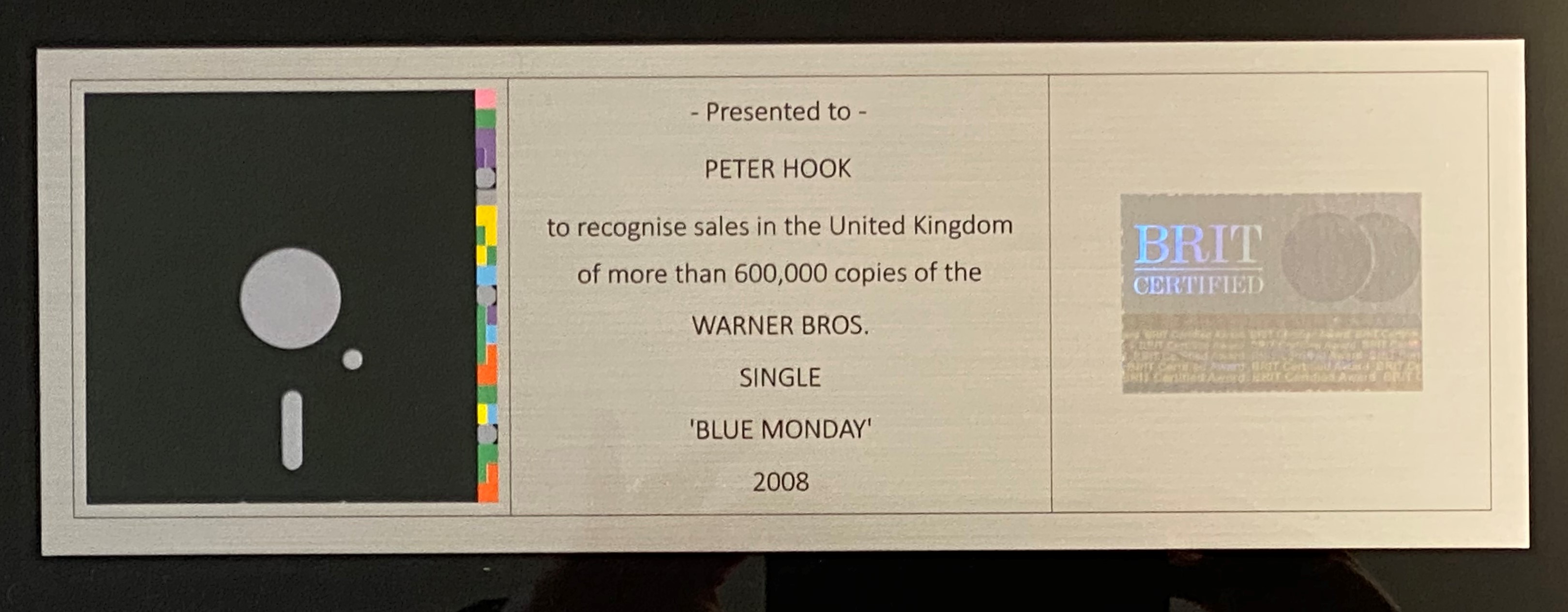 Lot 408 - NEW ORDER BLUE MONDAY BRIT CERTIFIED BPI
