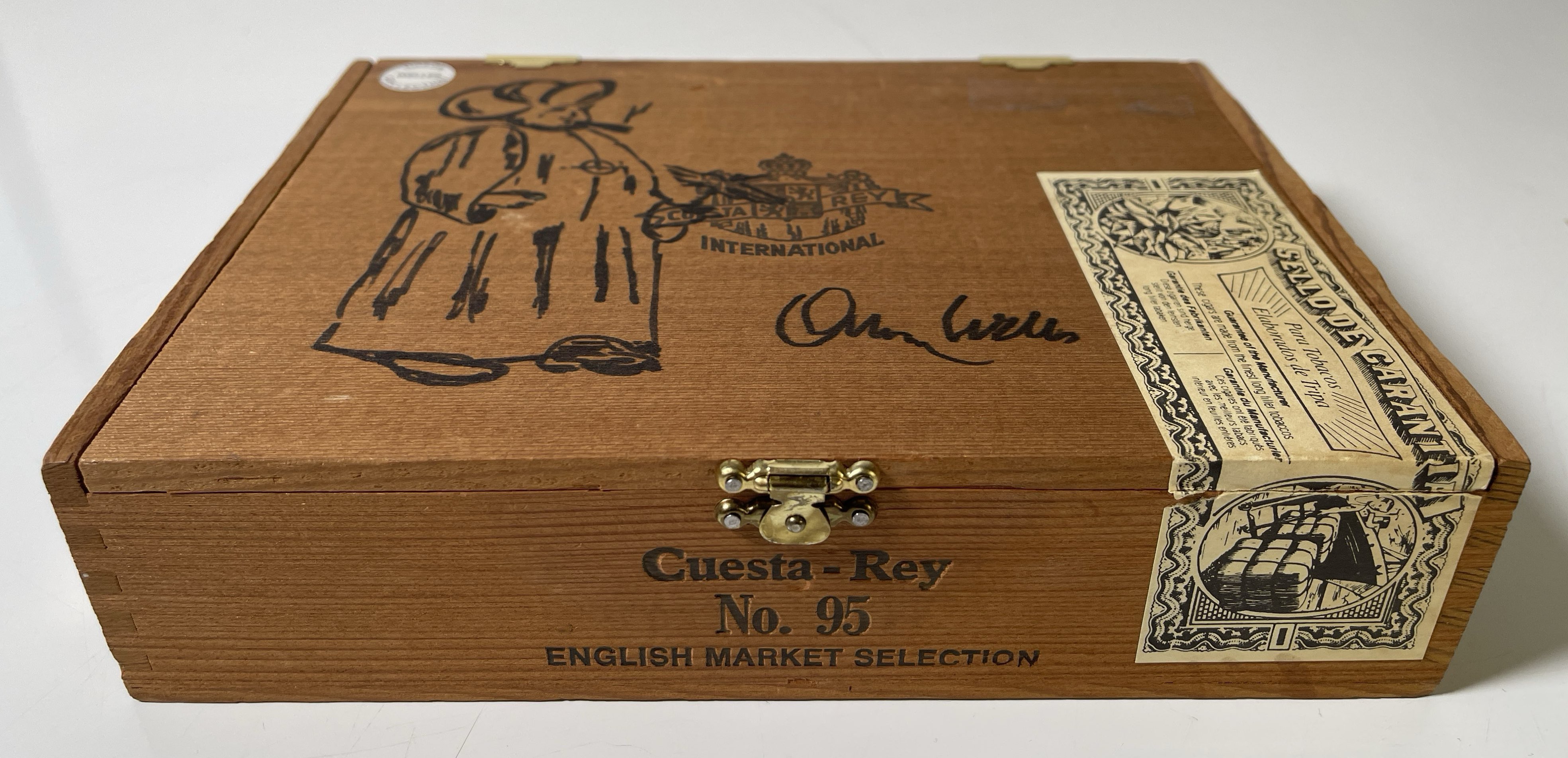 Lot 166 - ORSON WELLES - SIGNATURE AND SKETCH ON A