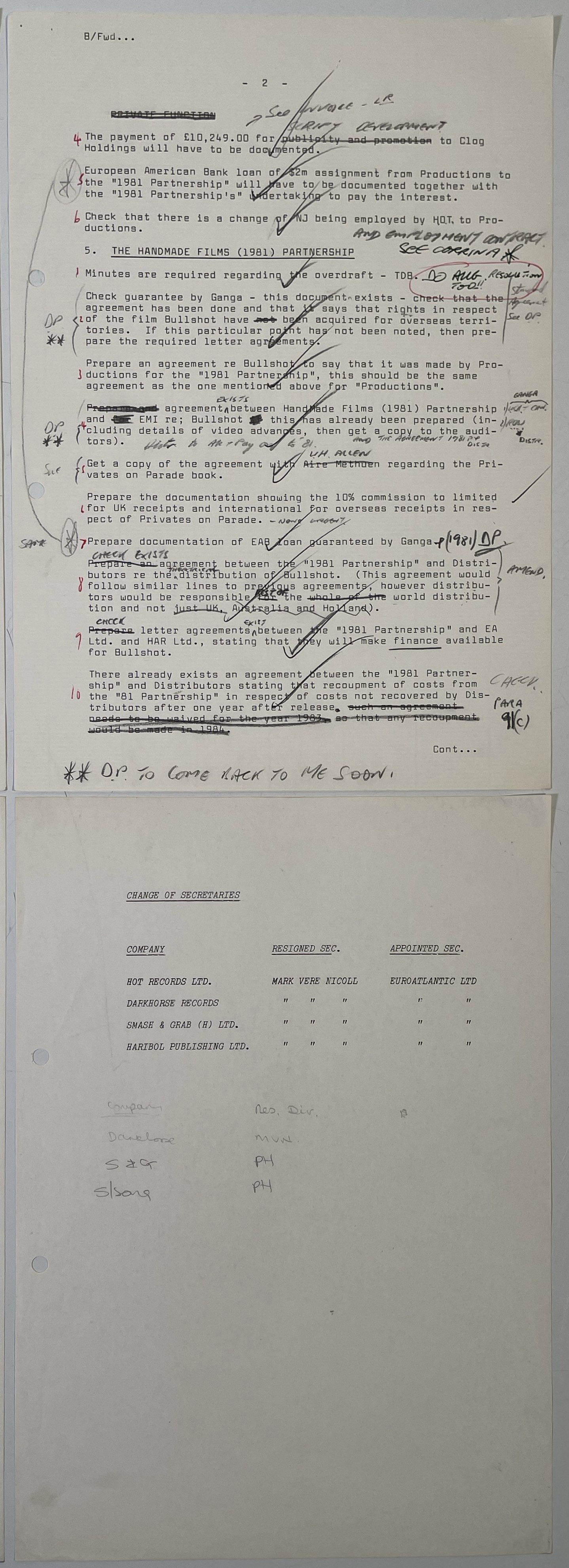 Lot 166 - GEORGE HARRISON - LETTERS AND CORRESPONDENCE.