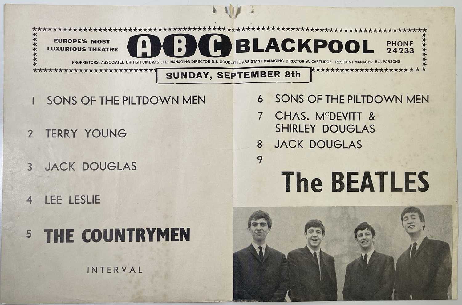 Lot 273 - THE BEATLES - RARE CONCERT PROGRAMME