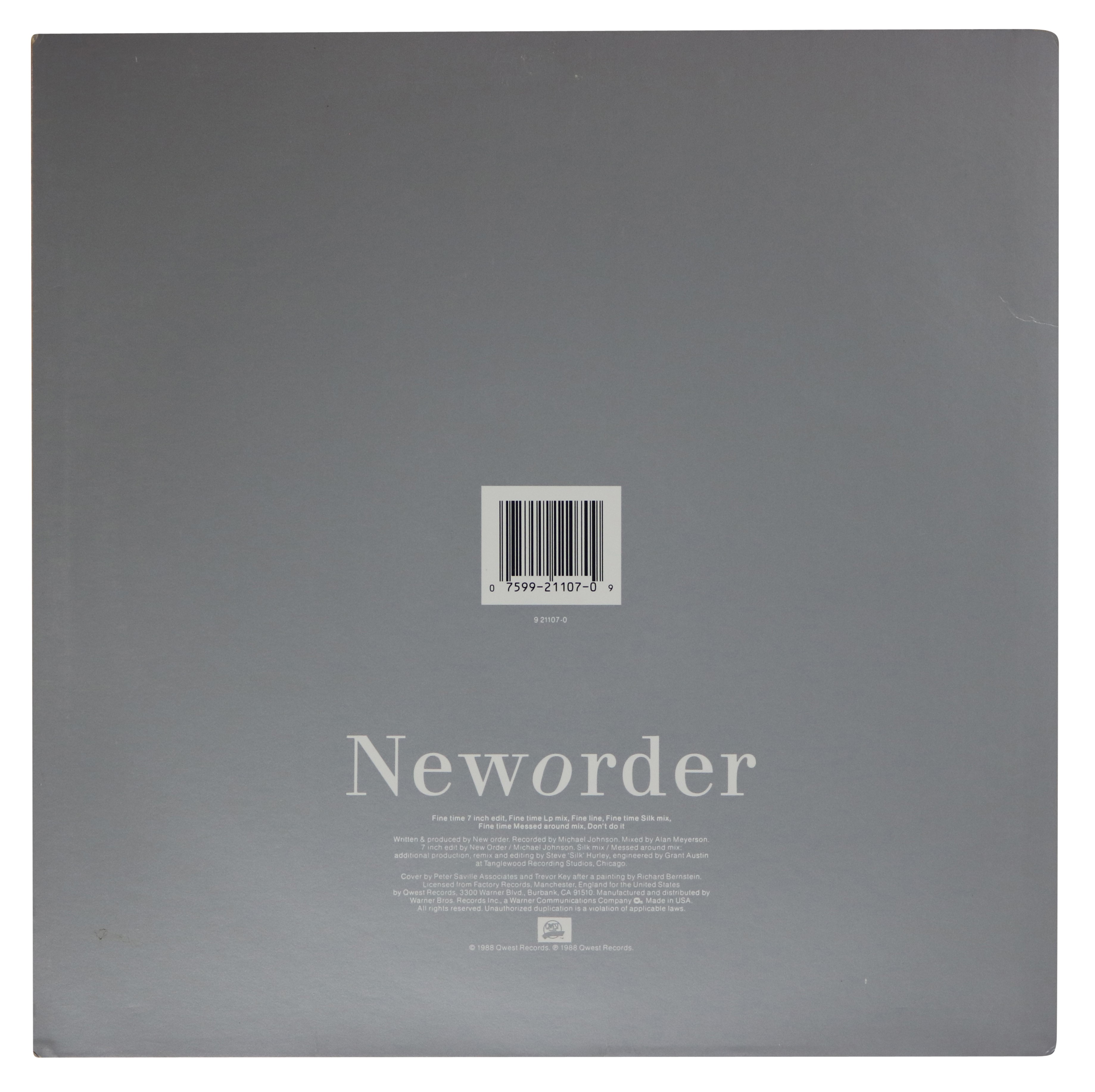 Lot 77 - NEW ORDER SIGNED FINE TIME US 12" SINGLE