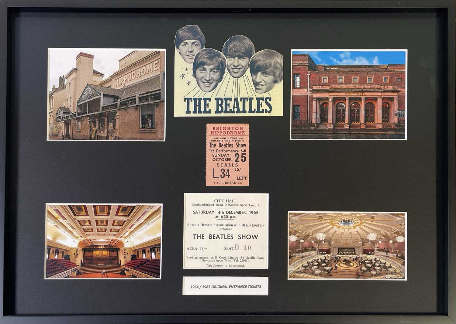 Lot 294 - THE BEATLES - FRAMED DISPLAY WITH RARE