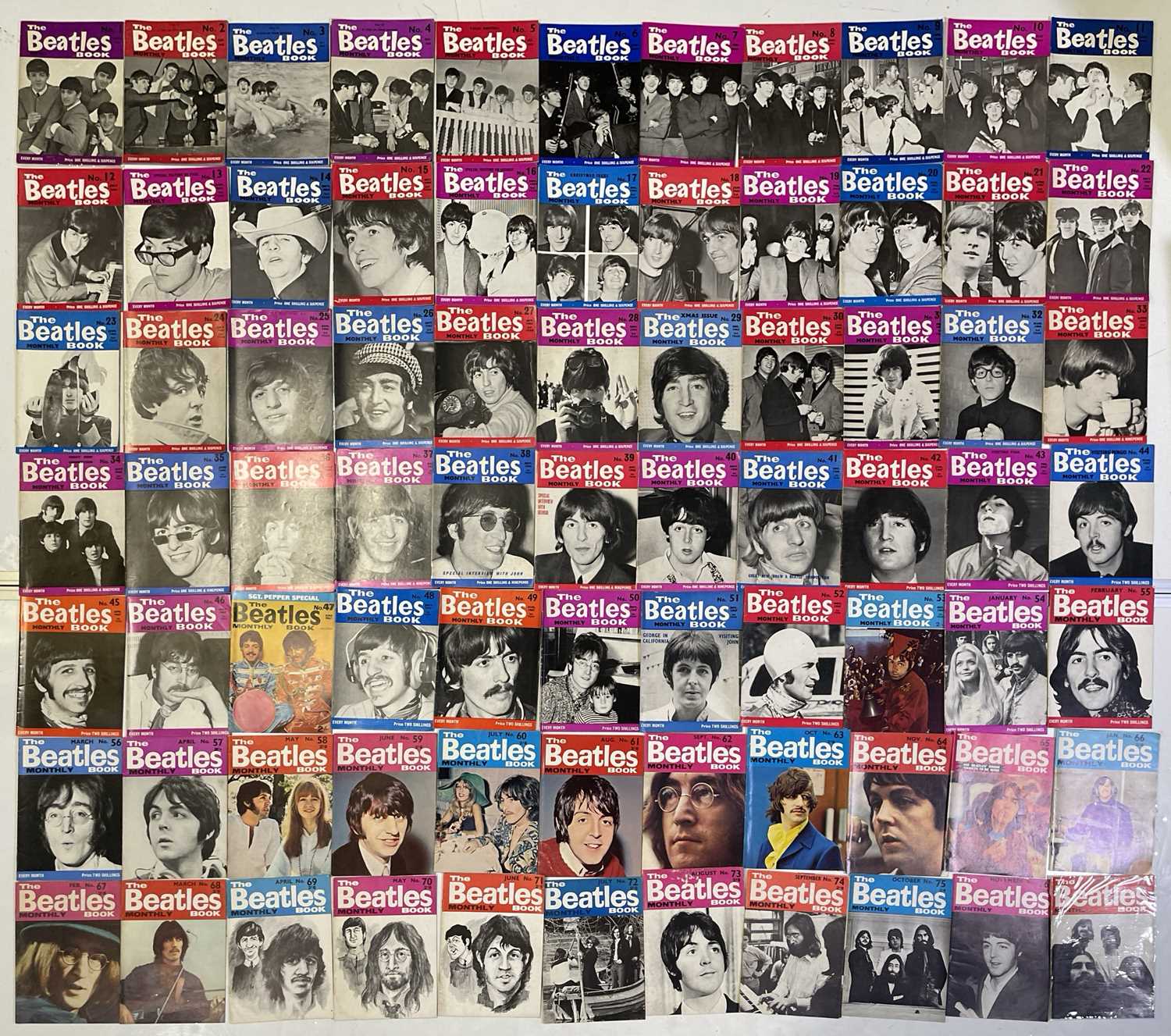 Lot 264 - THE BEATLES - FULL SET OF ORIGINAL MONTHLY