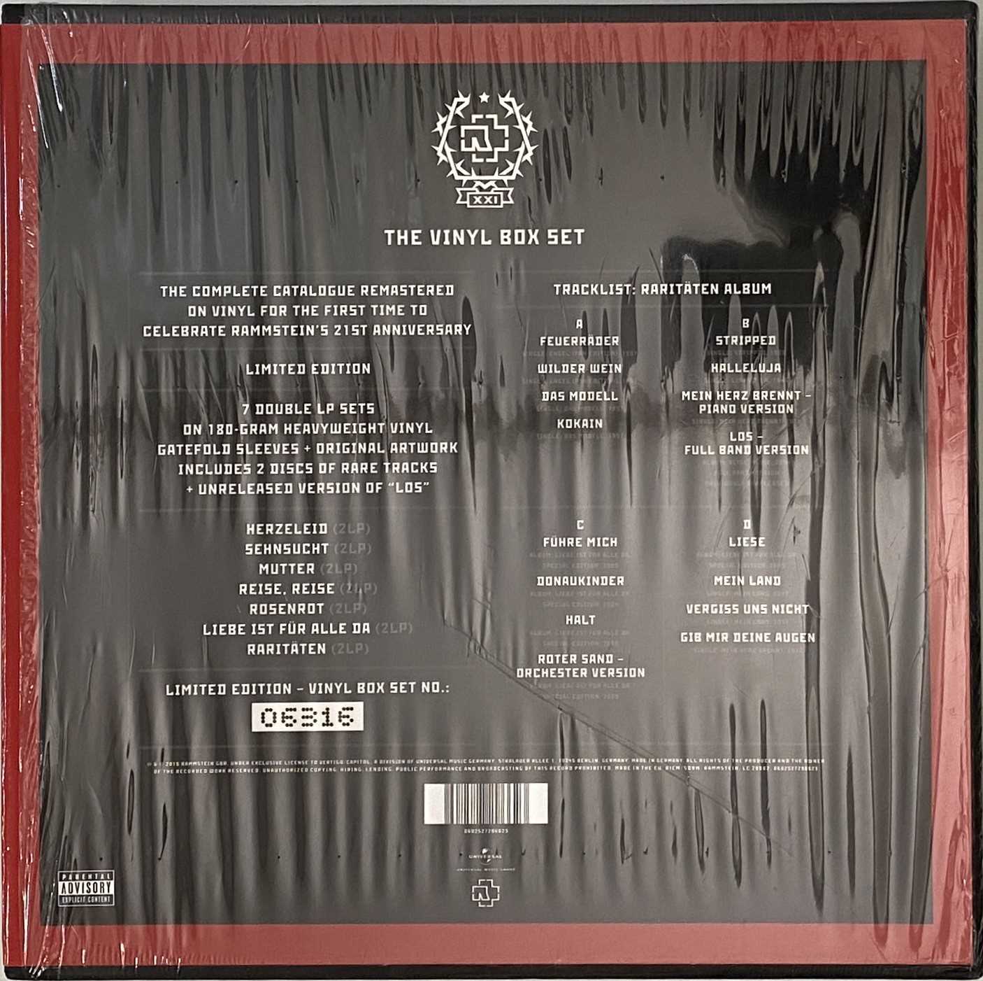 Lot 282 - RAMMSTEIN 21ST ANNIVERSARY BOX SET