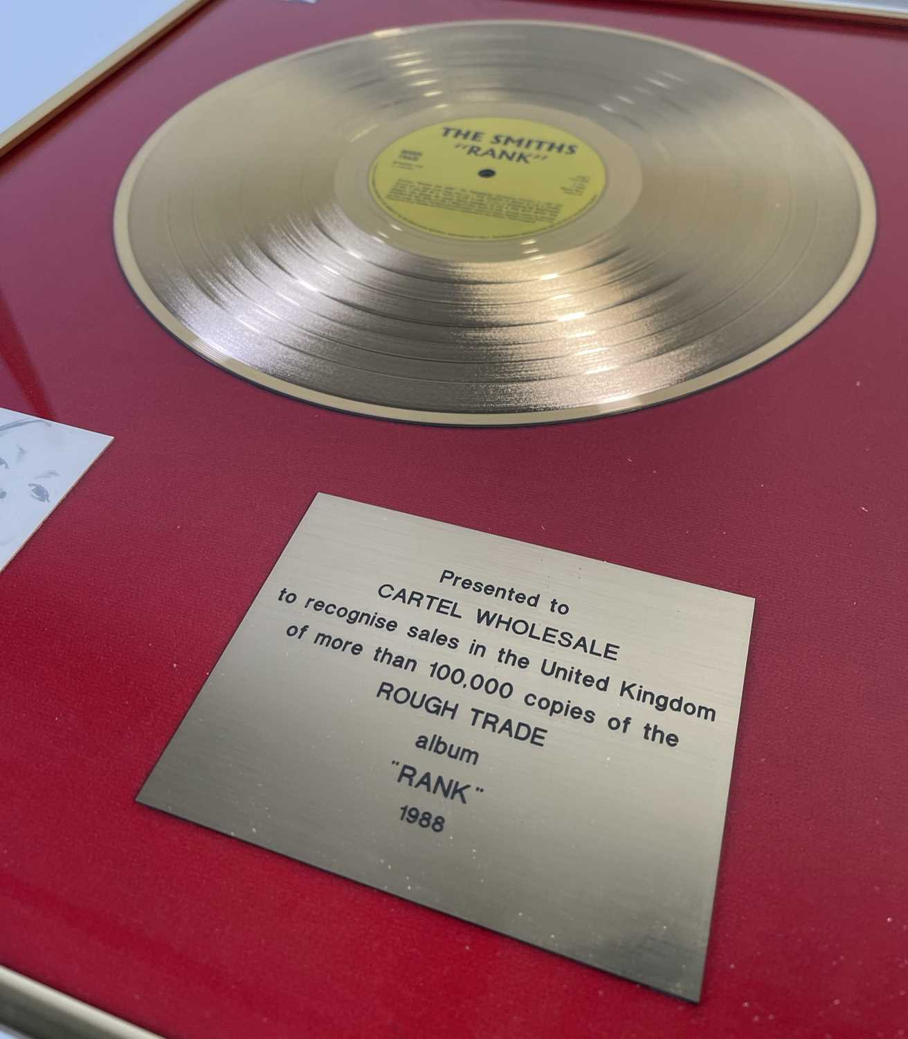 Lot 516 - THE SMITHS - ORIGINAL RANK GOLD DISC AWARD